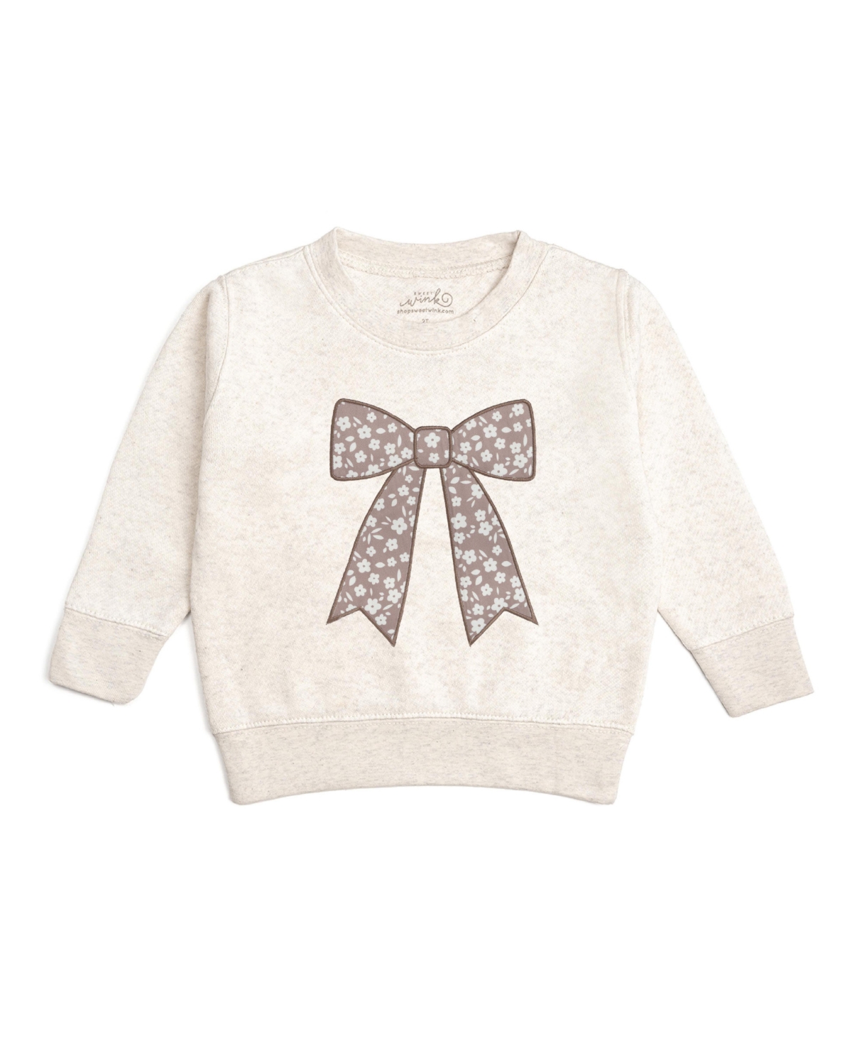 Click here for Sweet Wink Little Girls Mocha Floral Bow Patch Swe... prices