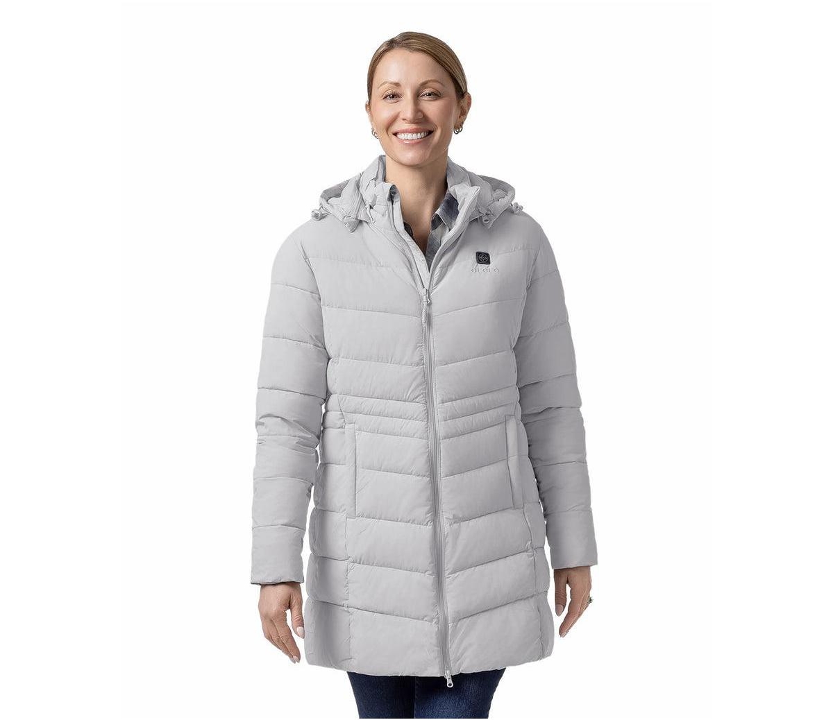 Click here for ororo Womens Heated Puffer Hooded Jacket - Grey prices