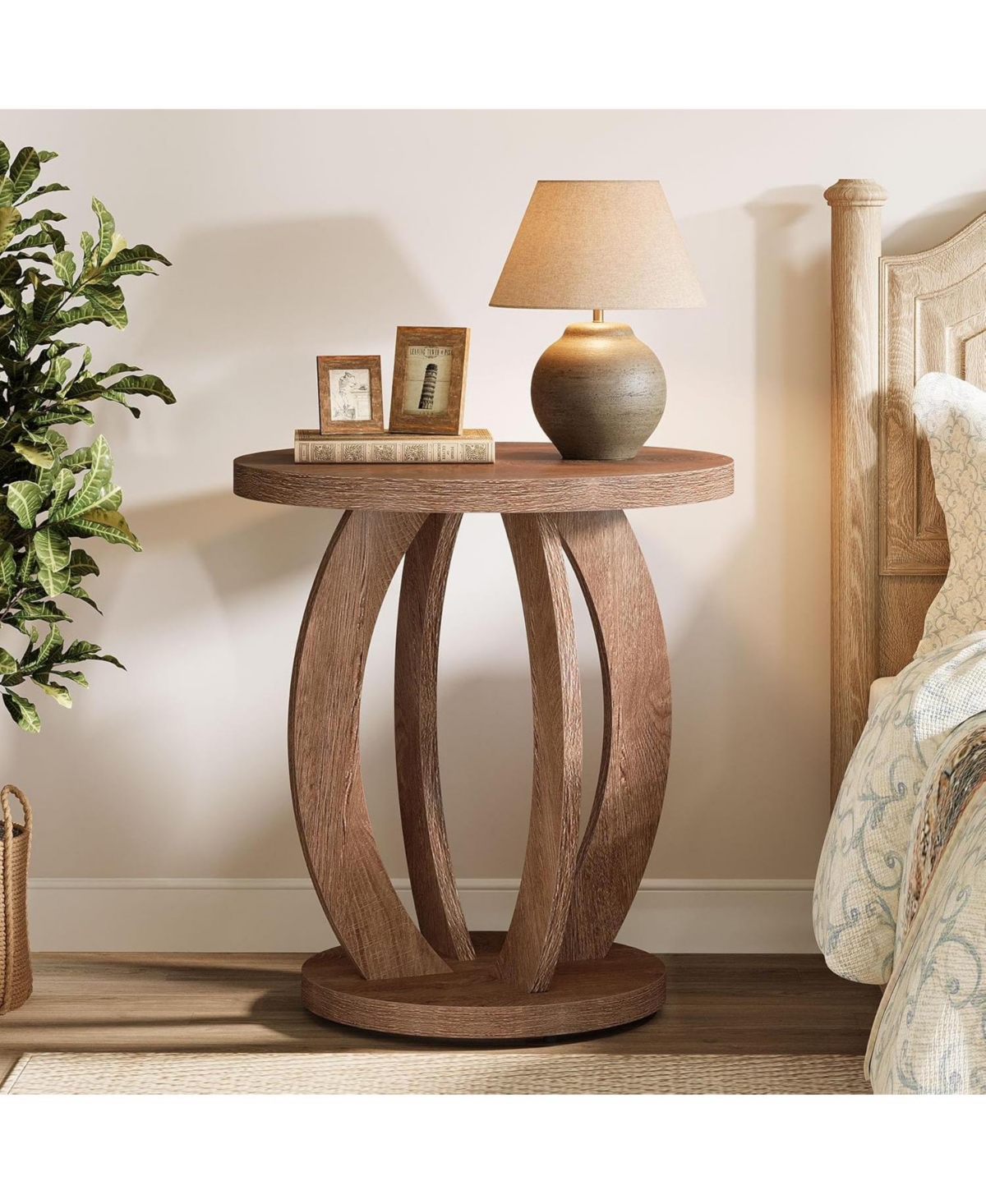 Click here for Tribesigns Round Nightstand with Storage Base prices