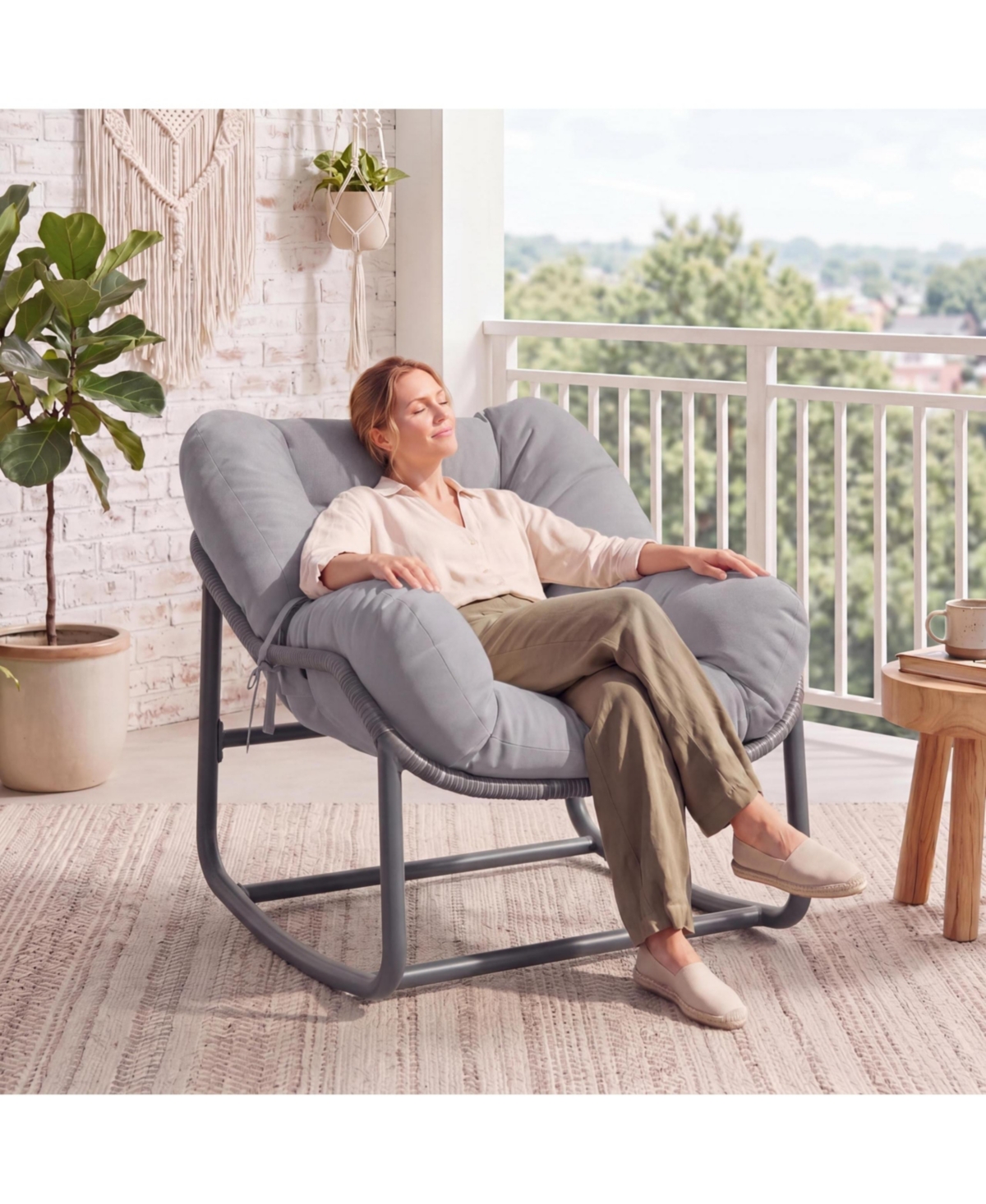 Click here for gaomon Adults Thick Cushion Metal Rocking Chair -... prices