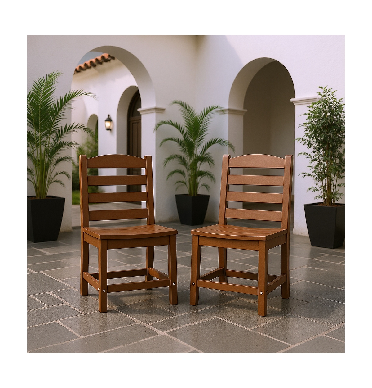 Click here for Clihome Modern Hdpe Outdoor Dining Chairs Set of 2... prices