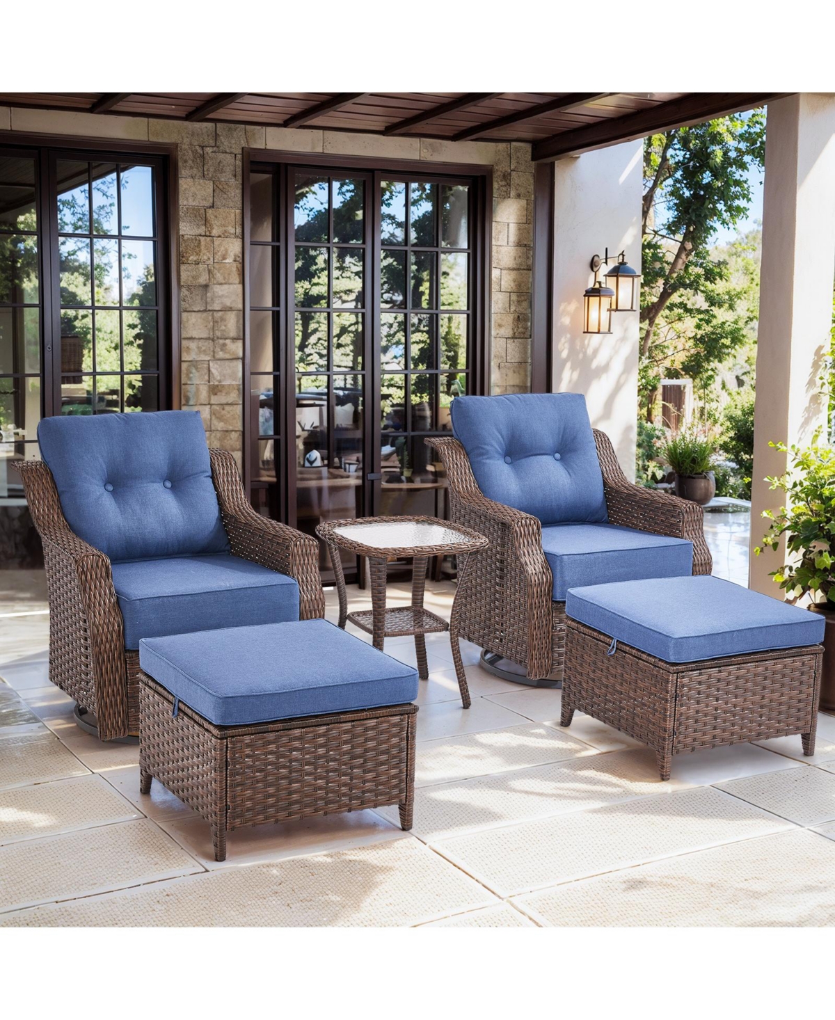 Click here for Pocassy Patio Furniture Set  5Piece Outdoor Wicker... prices