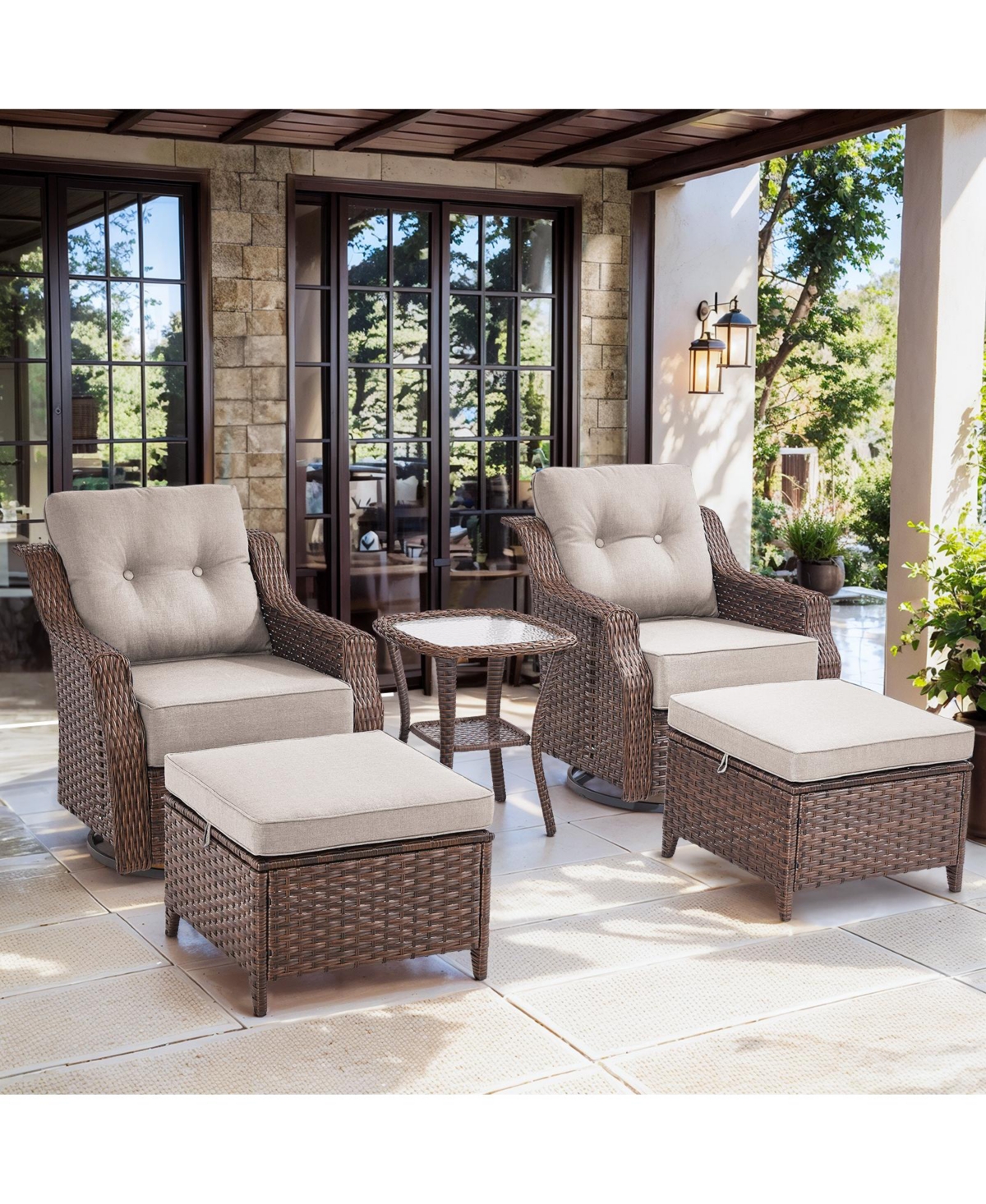 Click here for Pocassy Patio Furniture Set  5Piece Outdoor Wicker... prices