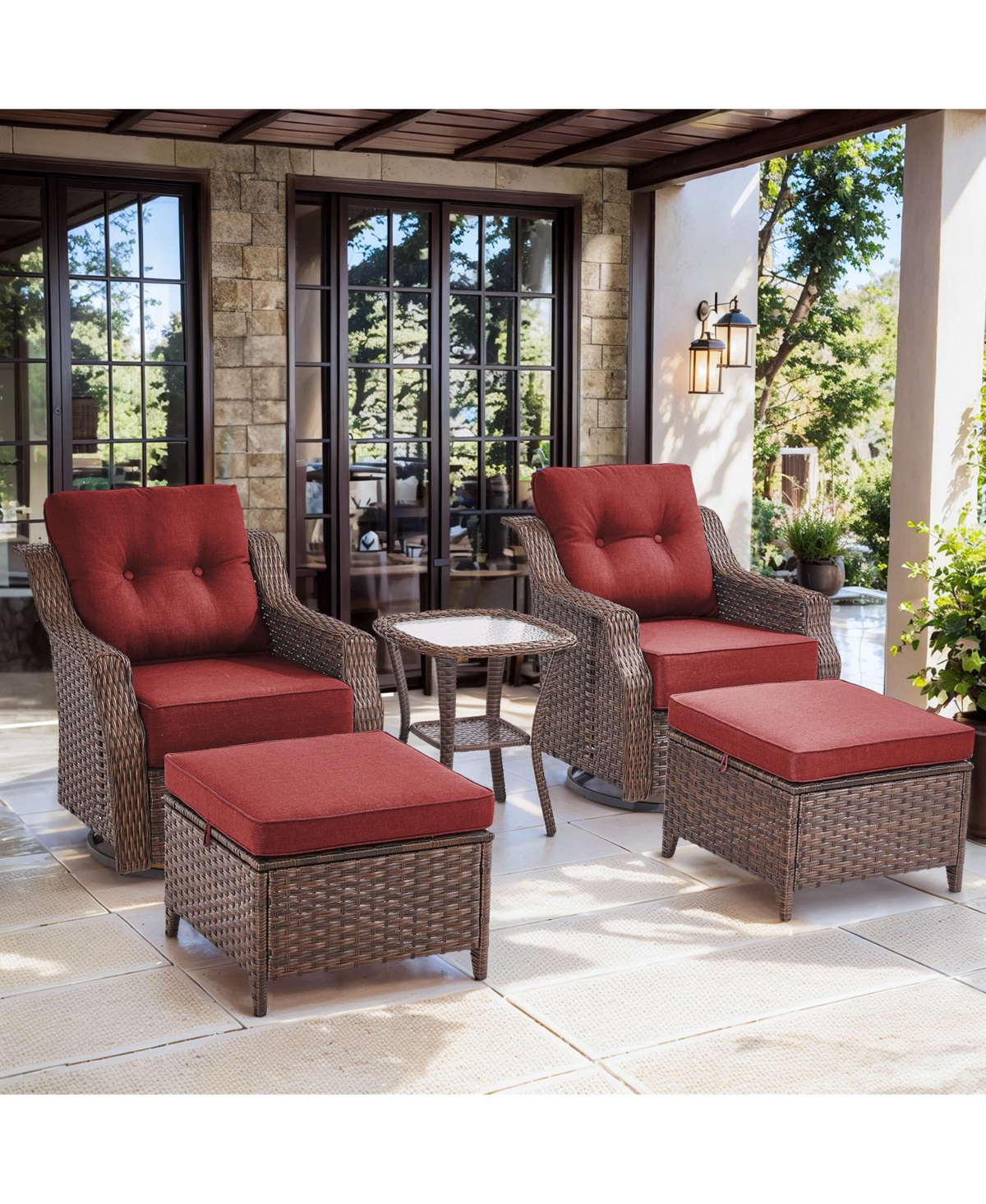 Click here for Pocassy Patio Furniture Set  5Piece Outdoor Wicker... prices