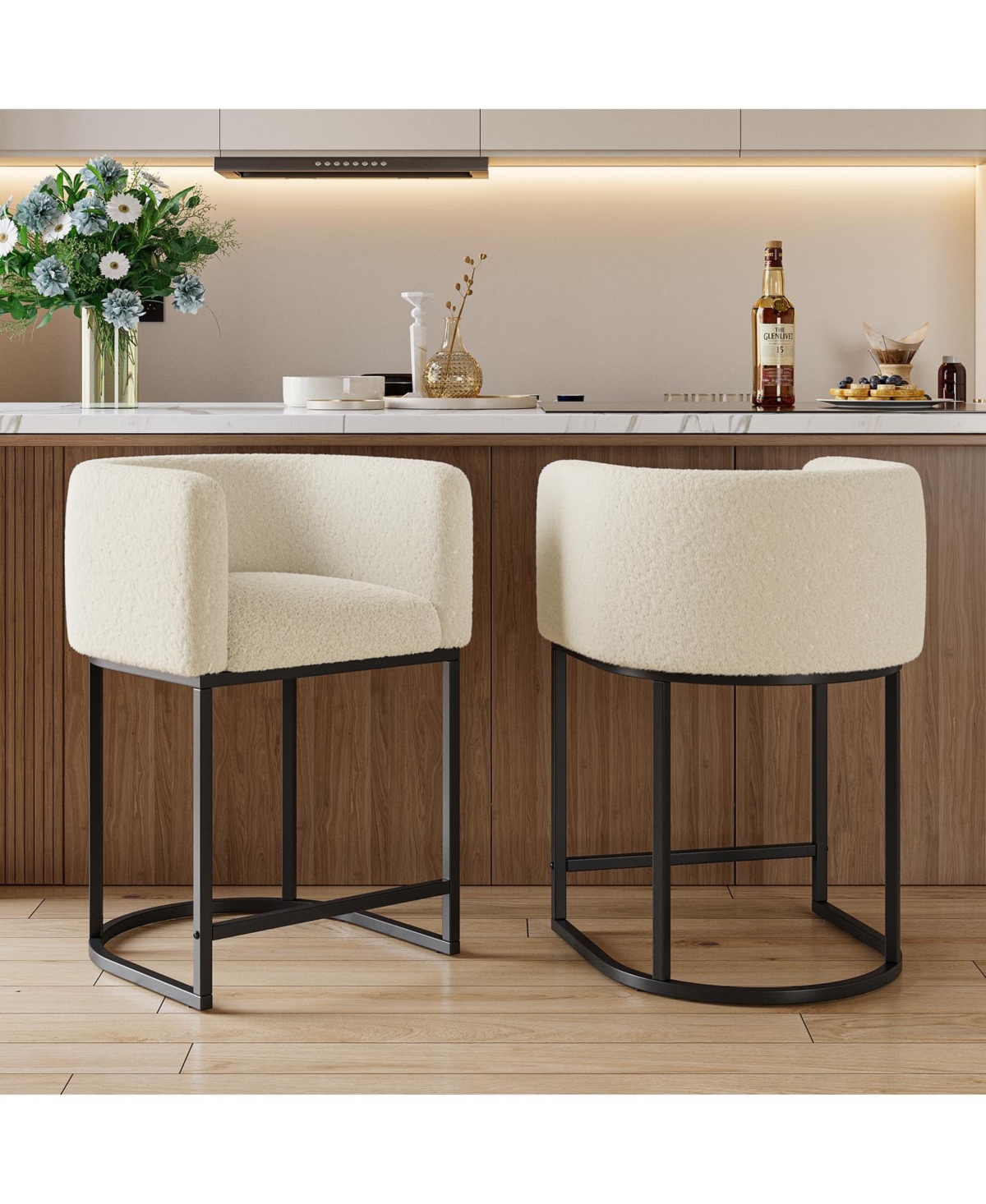 Click here for homfan Bar Stools Set of 2 â Modern Lambswool Up... prices