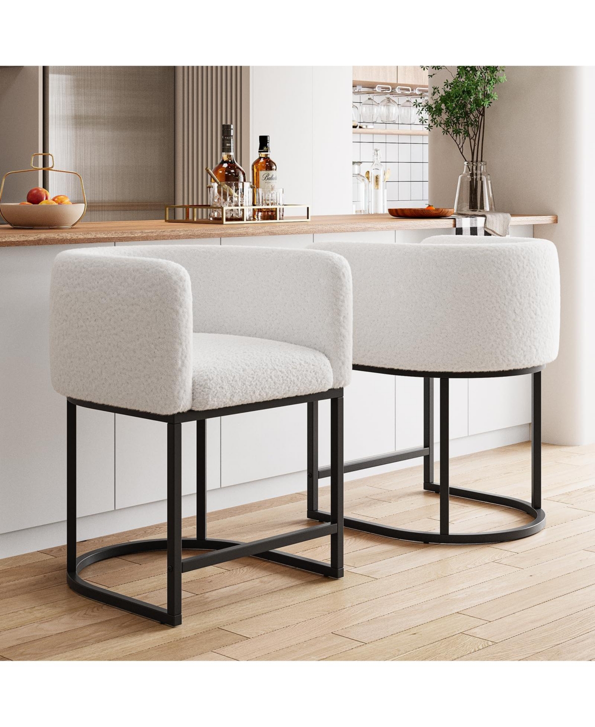 Click here for homfan Bar Stools Set of 2 â Modern Lambswool Up... prices