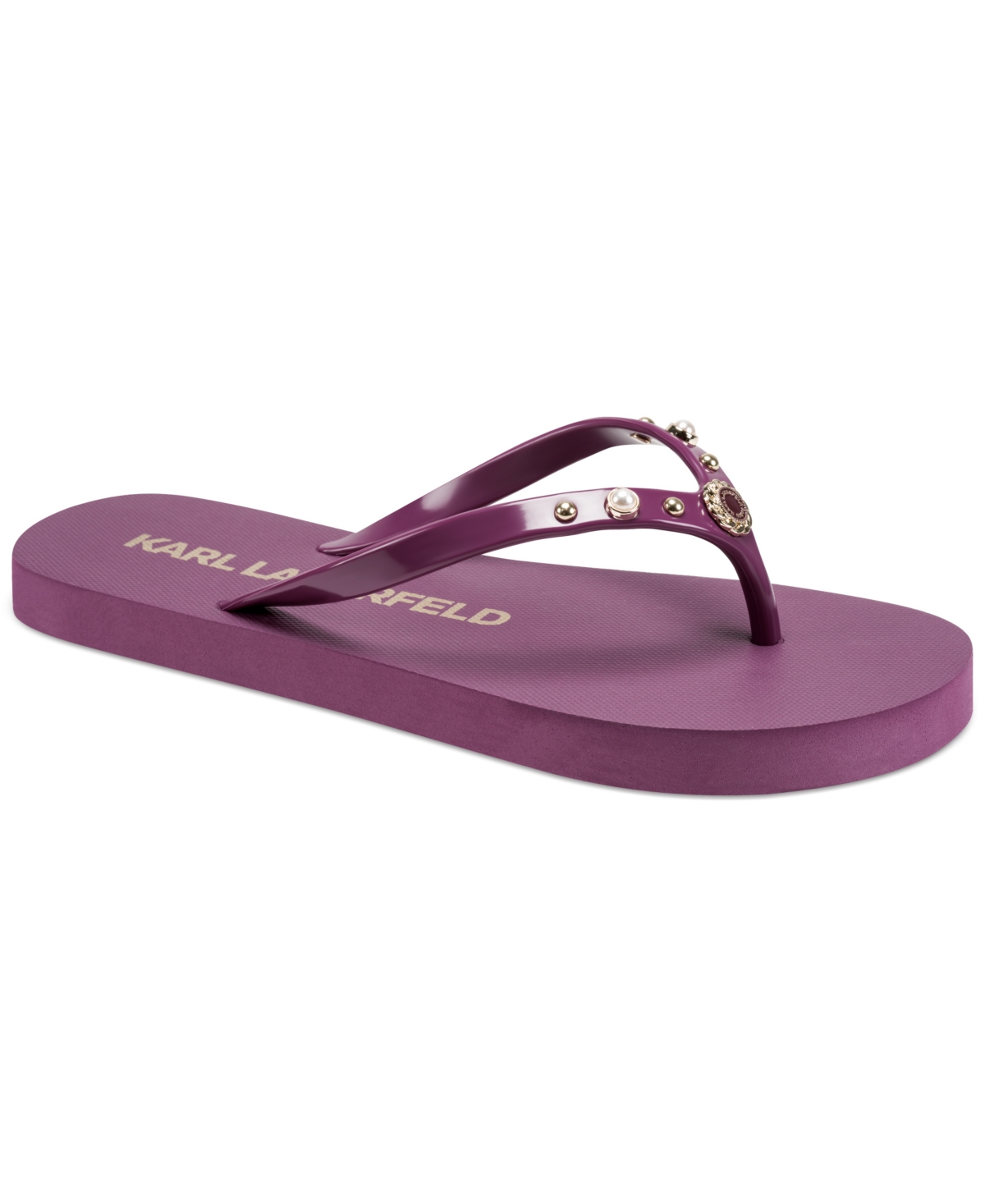 Click here for Karl Lagerfeld Paris Womens Zimia Stone Slip-On Fl... prices