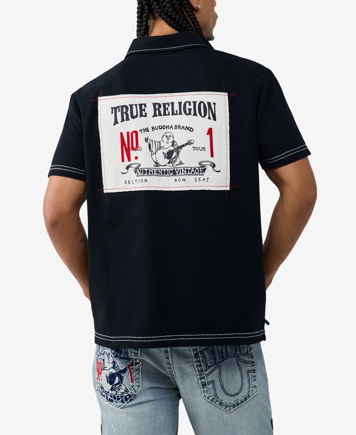 Click here for True Religion Mens Buddha Logo Polo Shirt - Jet Bl... prices