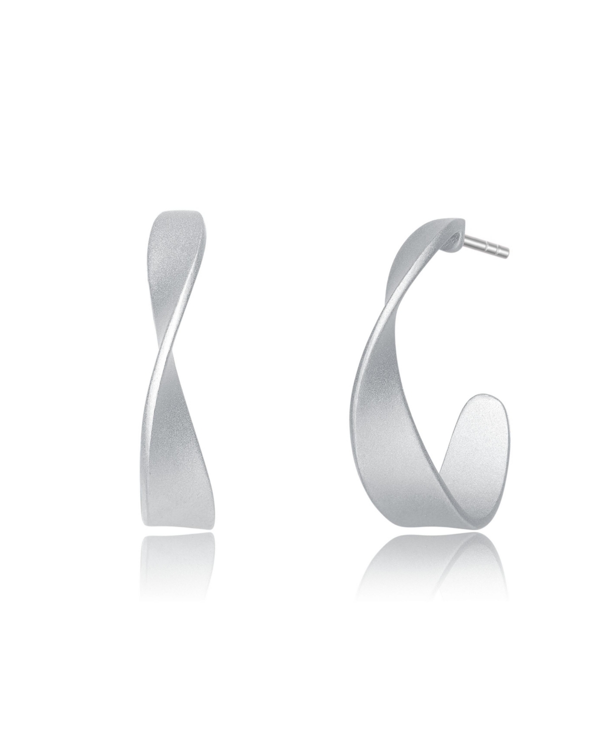 Click here for Classy Sterling Silver Twisted Hoop Earrings - Whi... prices