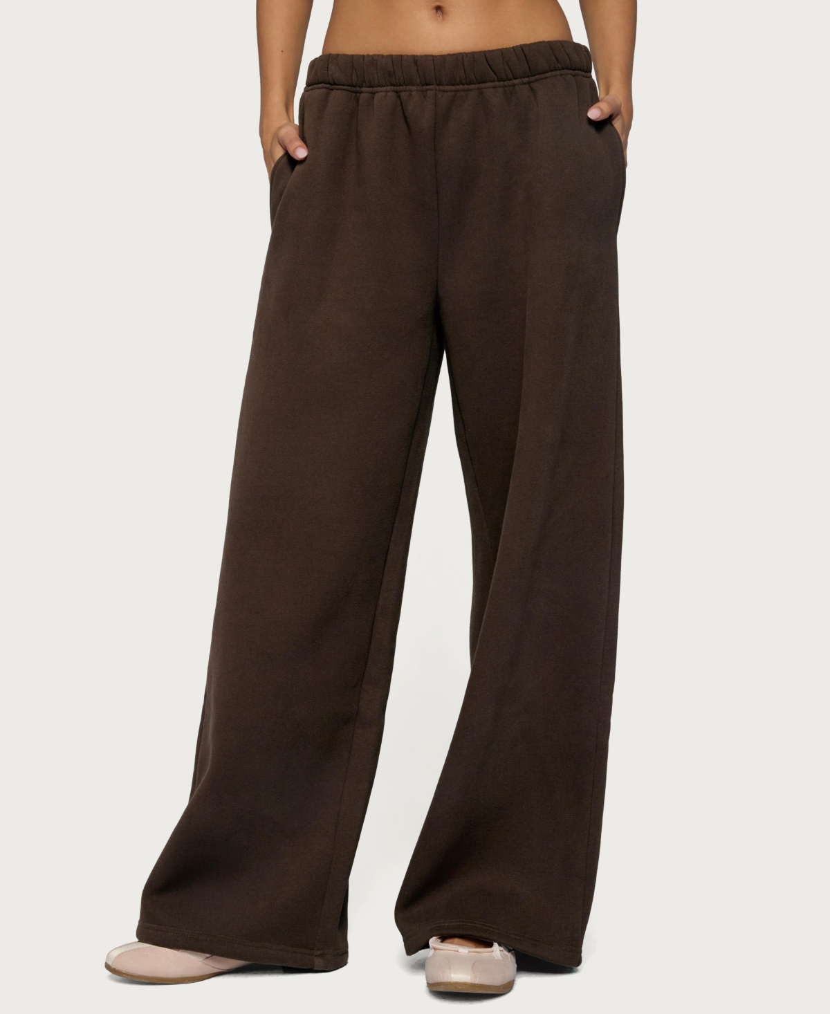 Click here for Edikted Womens Glow Rhinestone Sweatpants - Brown prices