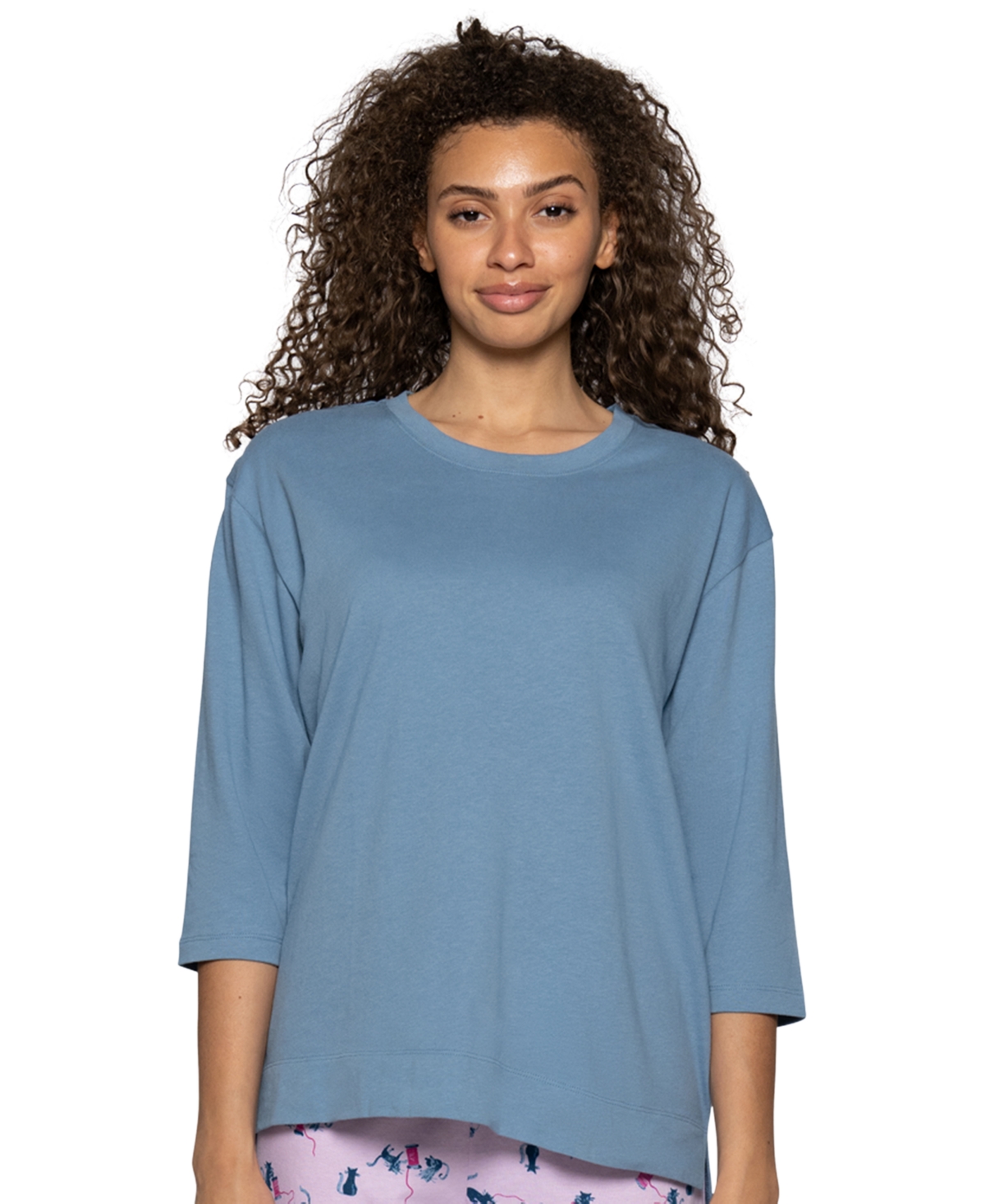 Click here for Hue Womens Cotton Candied 3/4-Sleeve Boxy Pajama T... prices