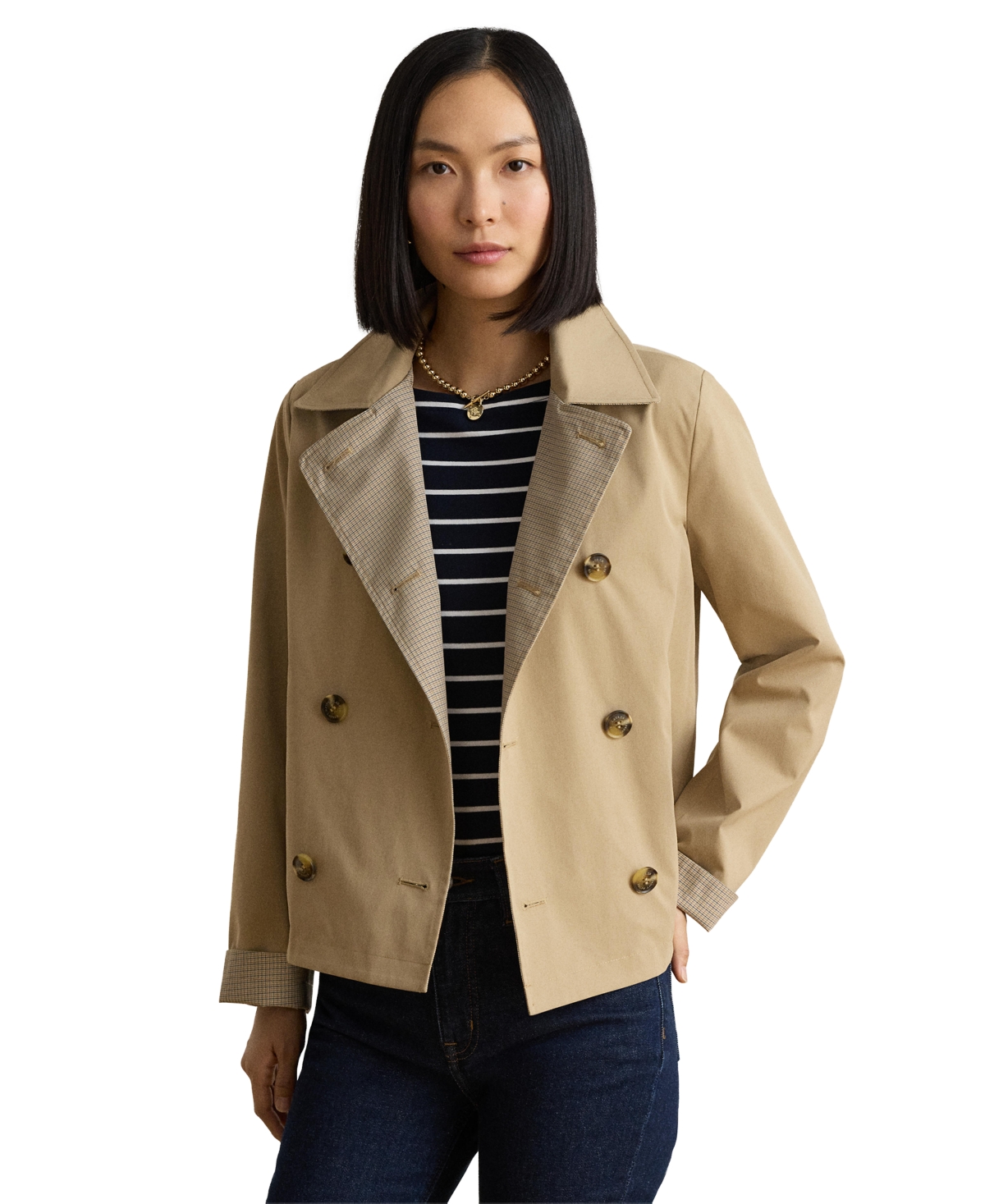 Click here for Lauren Ralph Lauren Womens Reversible Short Trench... prices