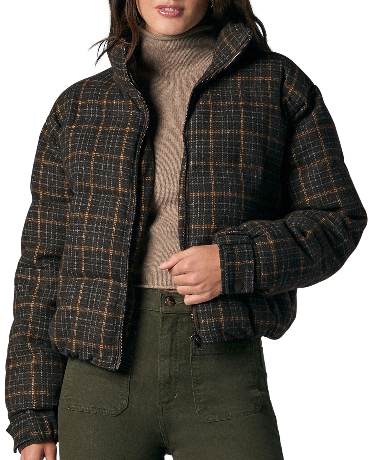 Click here for Joes Jeans Womens Bruna Short Plaid Puffer Coat -... prices