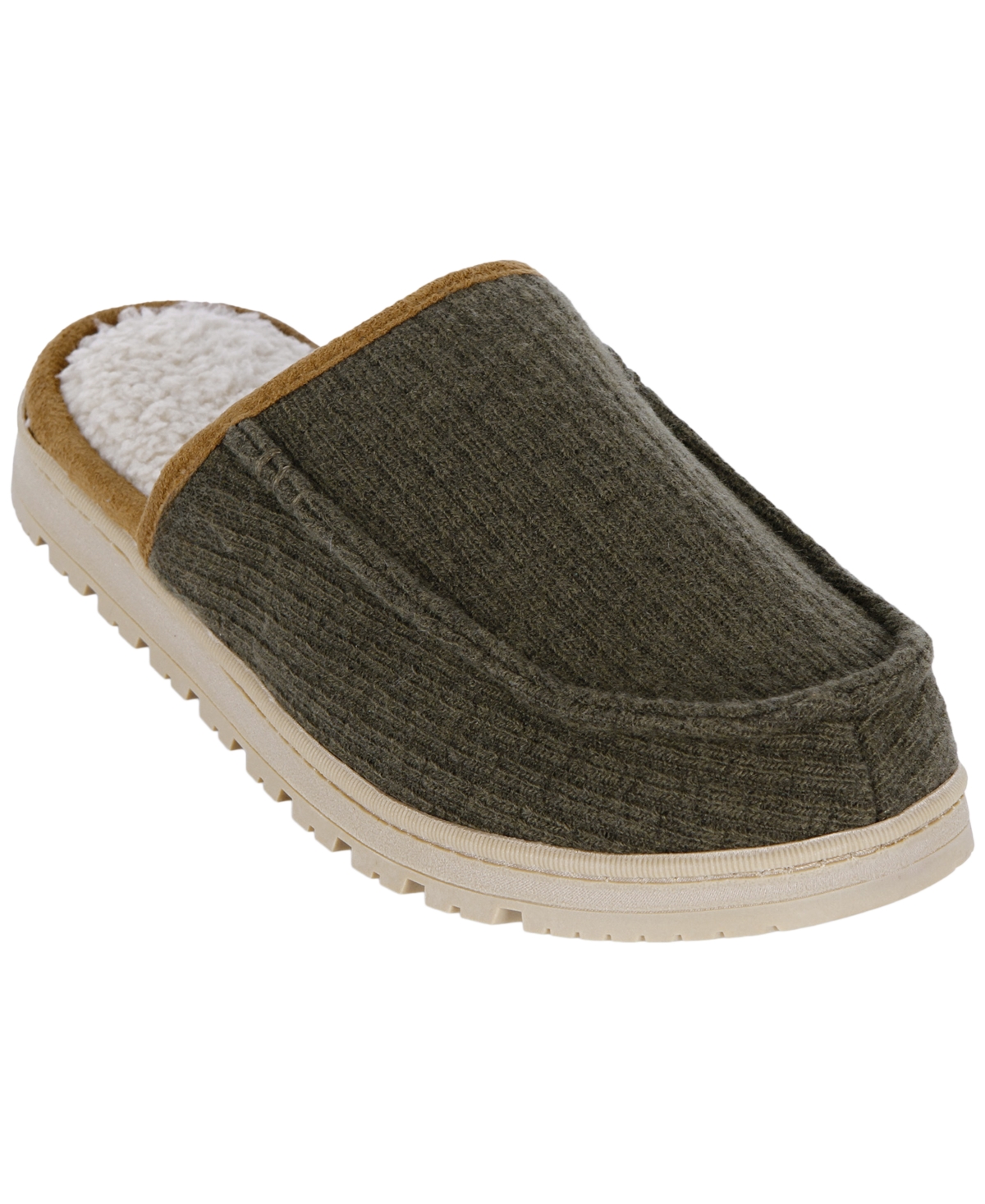 Click here for Isotoner Mens Ribbed Knit Clog Slippers - Green prices