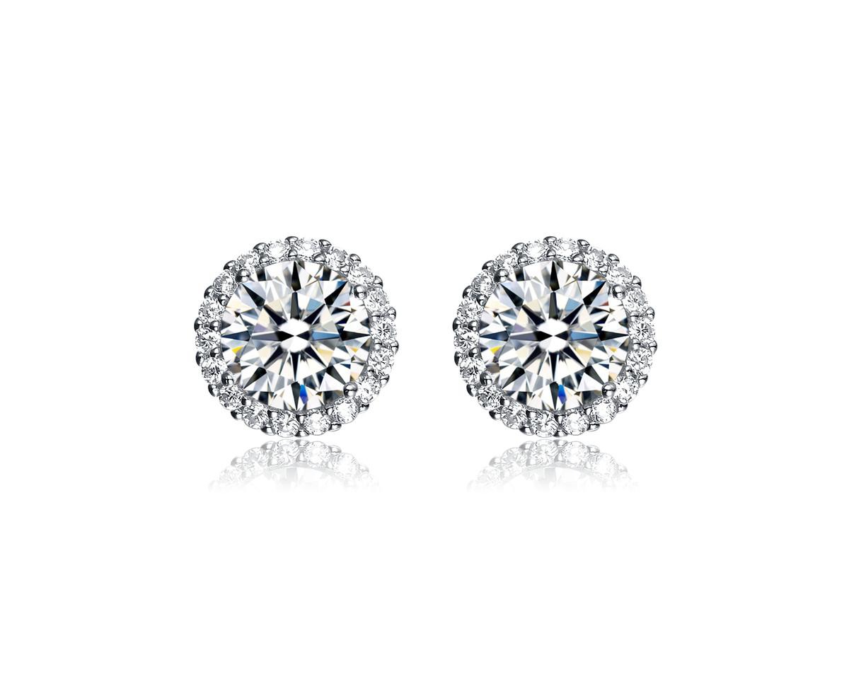 Click here for Genevive Sterling Silver White Gold Plating with C... prices