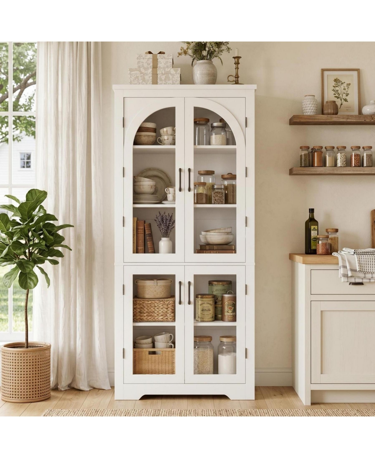 Click here for gaomon Kitchen Pantry Cabinet Modern Display Cabin... prices