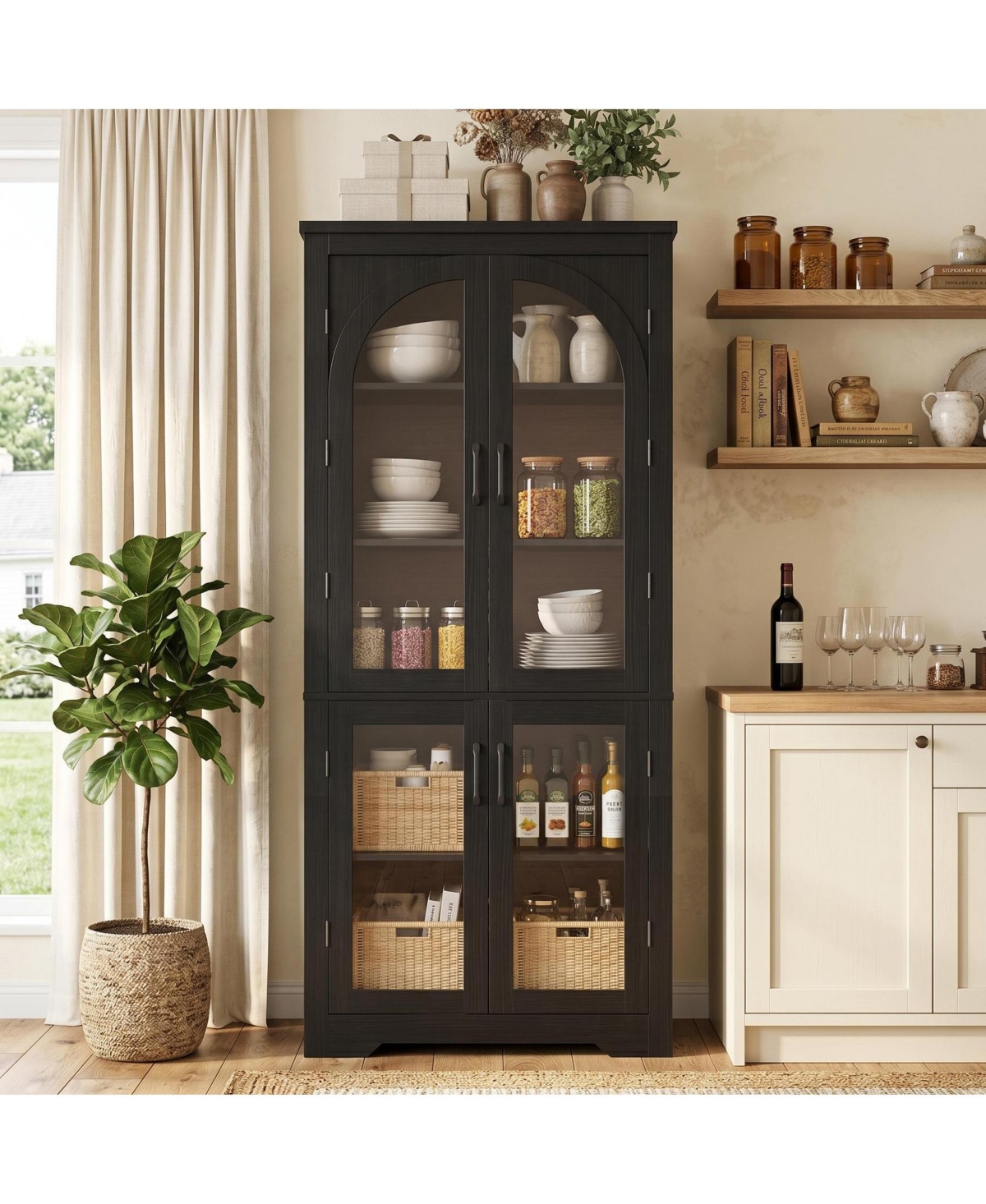 Click here for gaomon Kitchen Pantry Cabinet Modern Display Cabin... prices