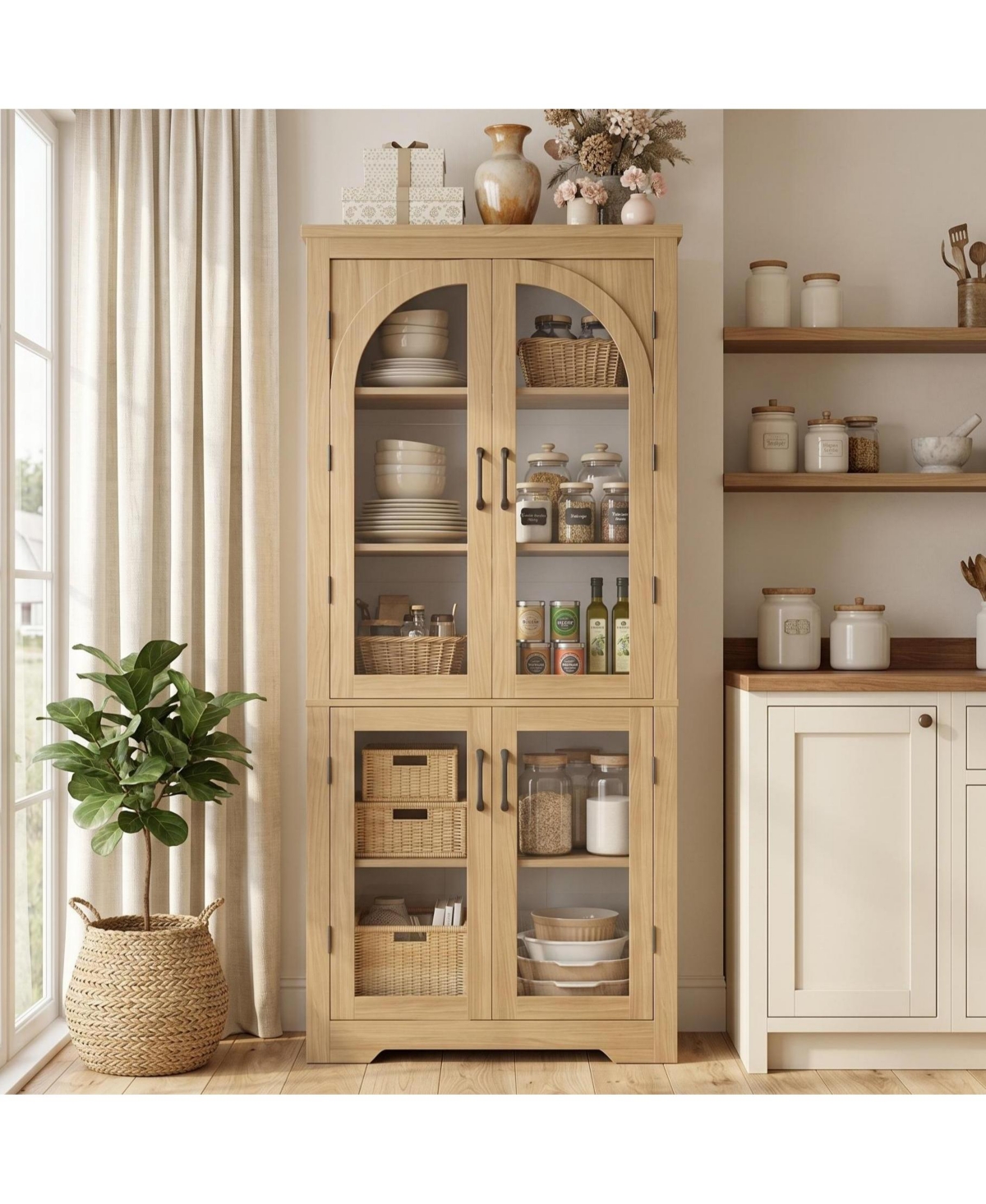 Click here for gaomon Kitchen Pantry Cabinet Modern Display Cabin... prices