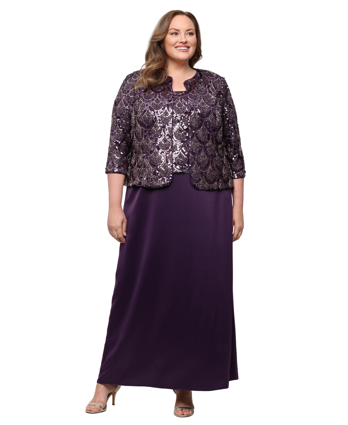 Click here for Alex Evenings Plus Size Sequin Mother of the Bride... prices