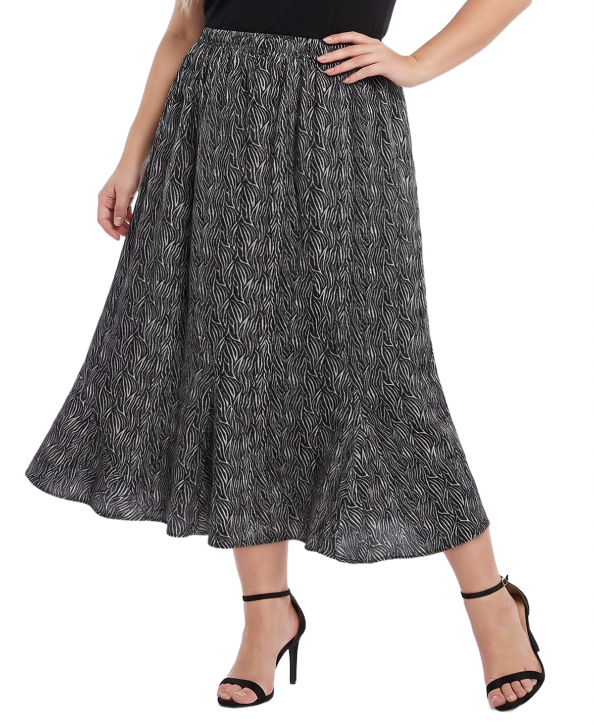 Click here for Ny Collection Plus Size Midi High-Waisted A-Line S... prices