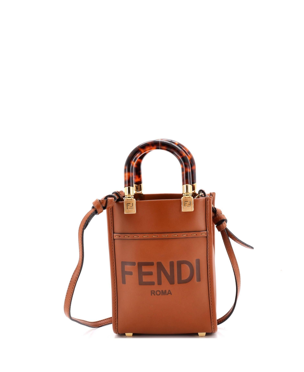 Click here for Pre-Owned Fendi Mini Sunshine Shopper Tote Leather... prices