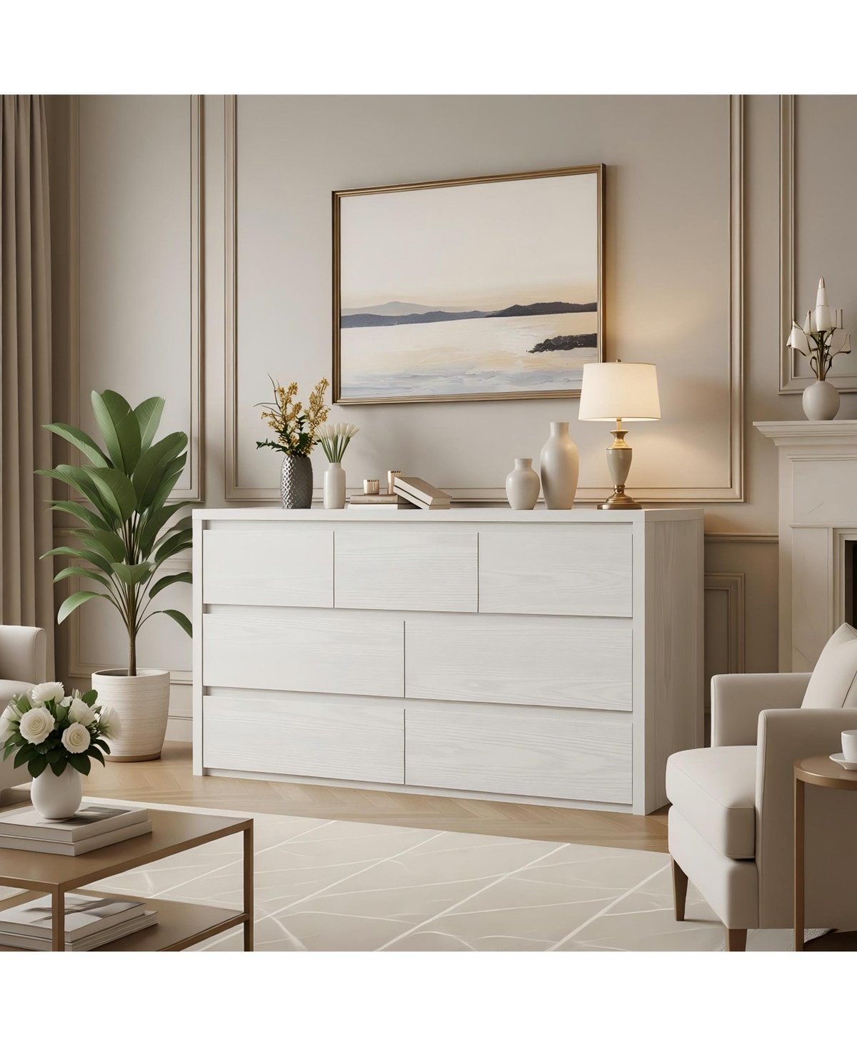 Click here for 53 x 16 x 32 in 7 Drawer Dresser  Mid-Century Mode... prices