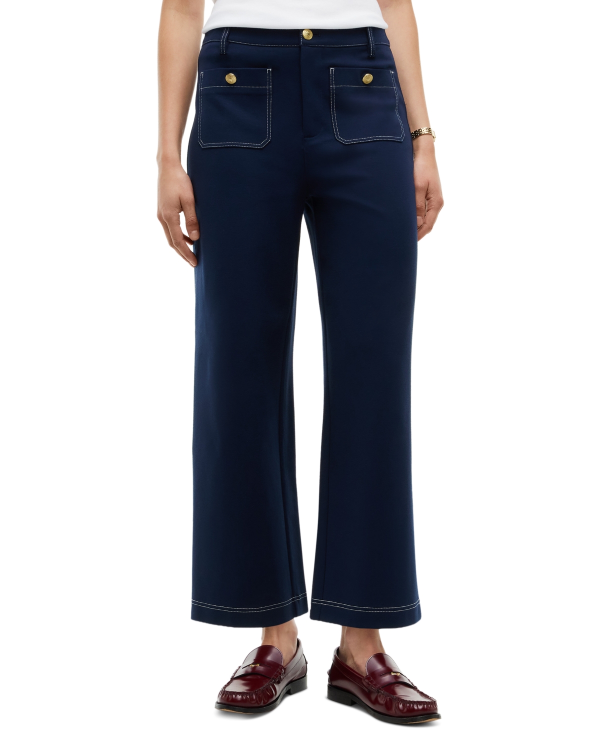 Click here for Tommy Hilfiger Womens Ponte Top-Stitch Pants - Dar... prices