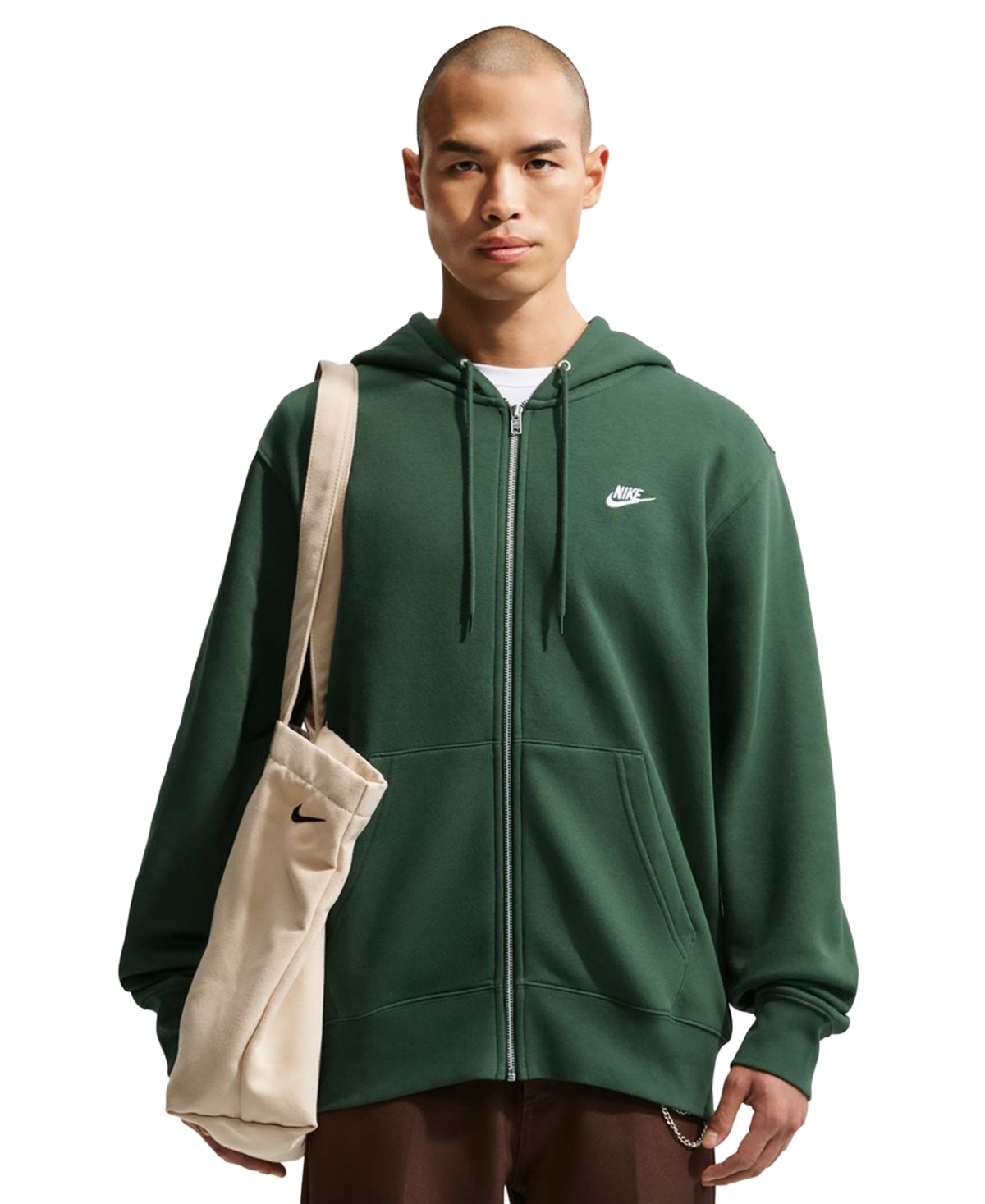 Click here for Nike Mens Full-Zip Fleece Hoodie - Fir/fir/white prices