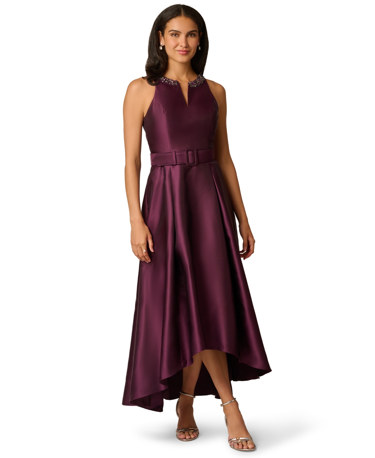 Click here for Adrianna Papell Petite Pino Noir High-Low Beaded G... prices
