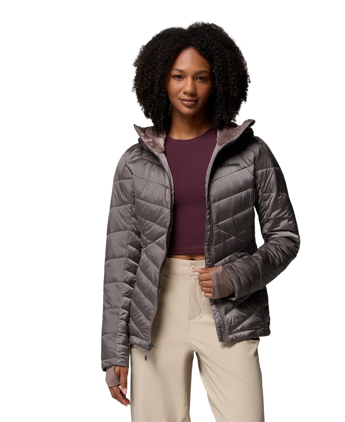 Click here for Columbia Womens Joy Peak Ii Hooded Puffer Fleece-L... prices