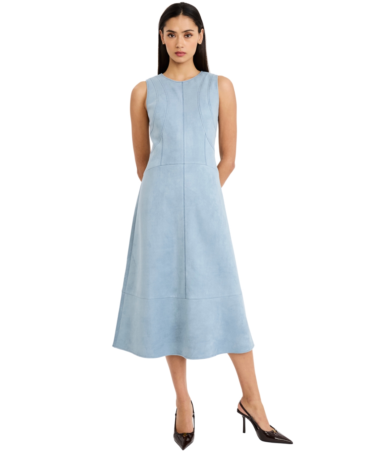 Click here for Donna Morgan Womens A-Line Sleeveless Midi Dress -... prices