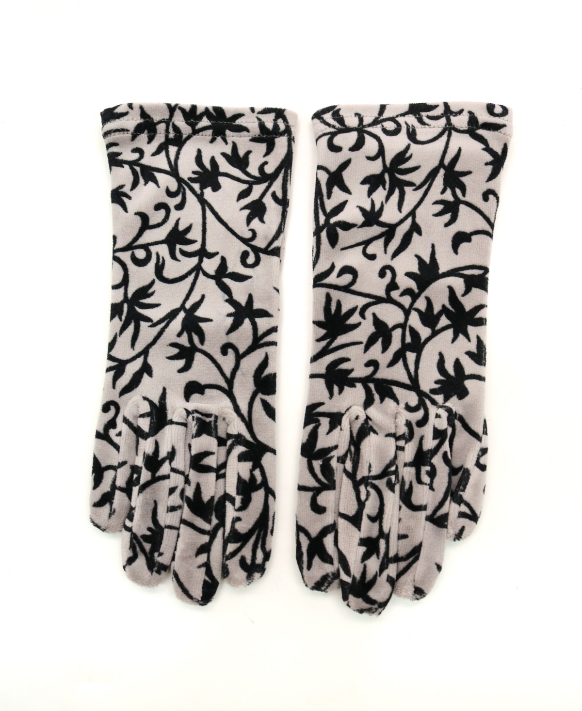 Click here for Portolano Vine Velvet Gloves - Grey  Black prices