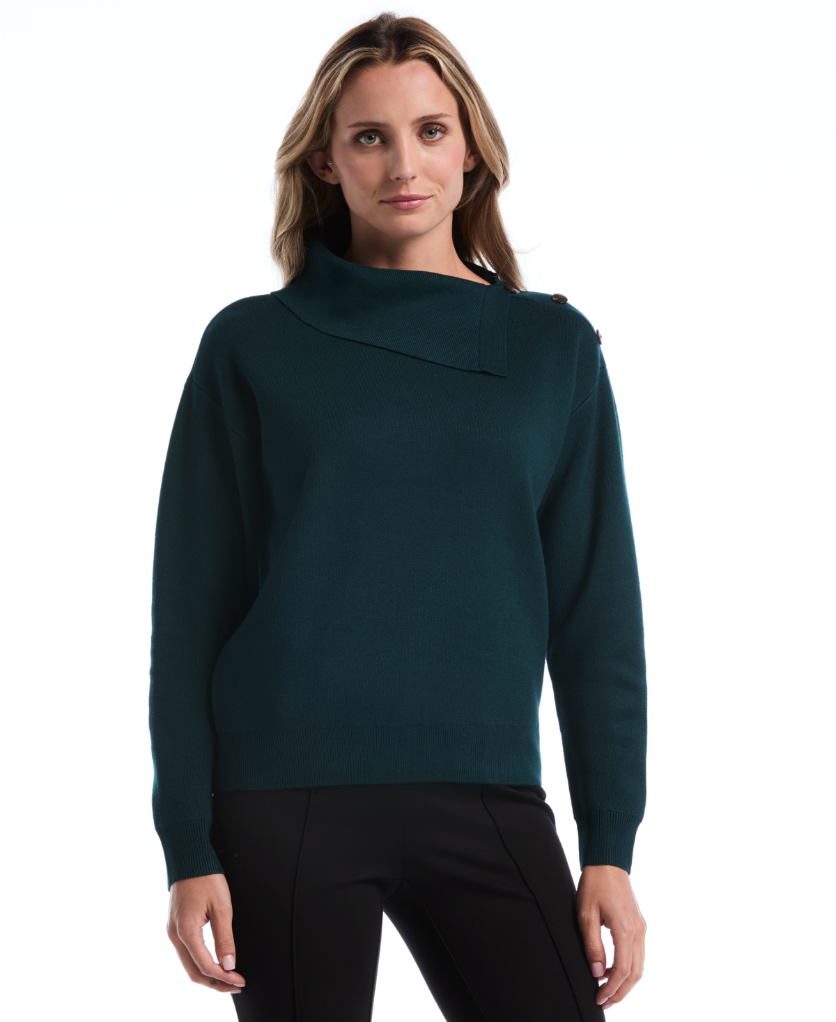 Click here for Rafaella Petite Split-Neck Long-Sleeve Pullover Sw... prices