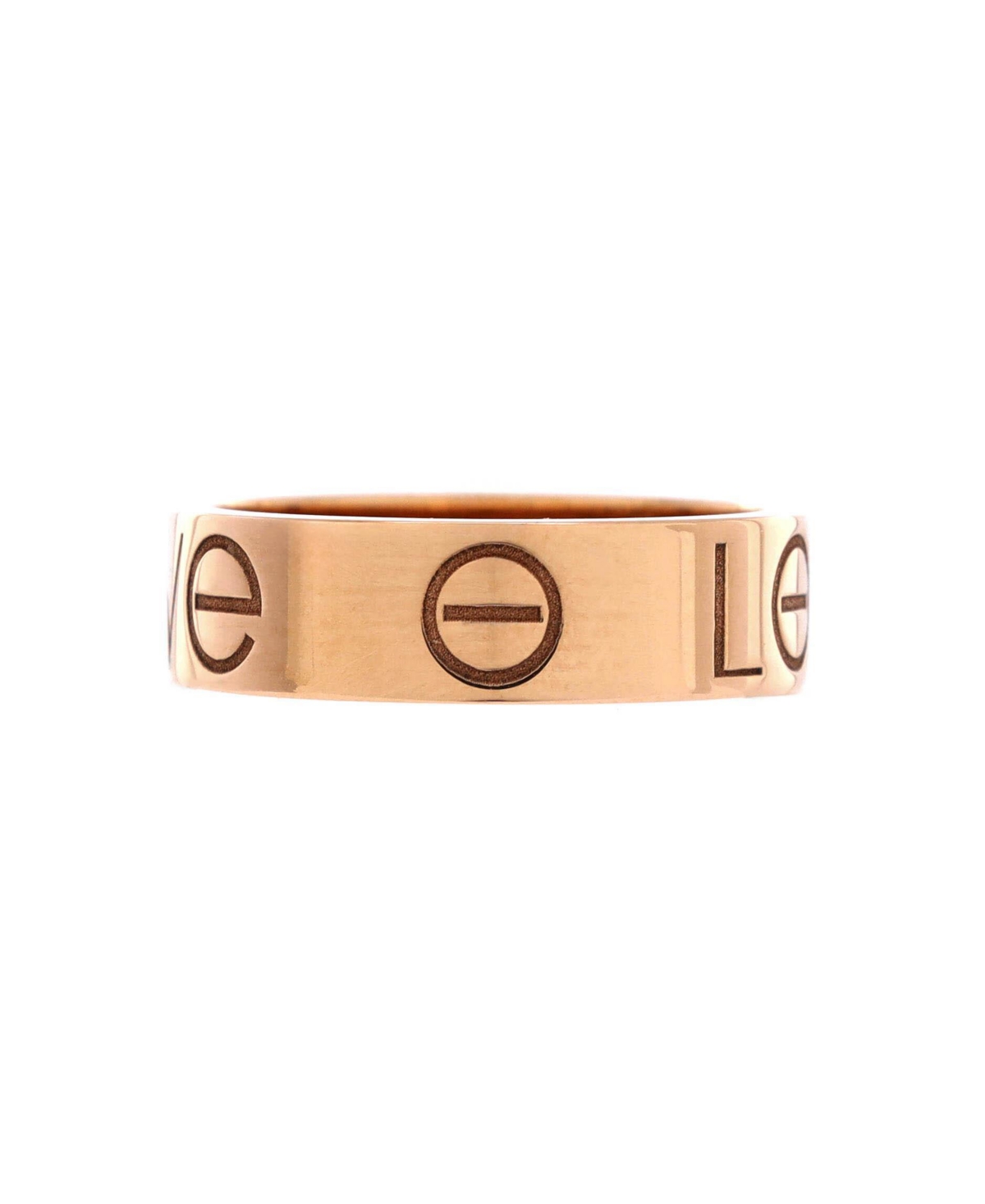 Click here for Pre-Owned Cartier Engraved Love Band Ring - 18k ro... prices