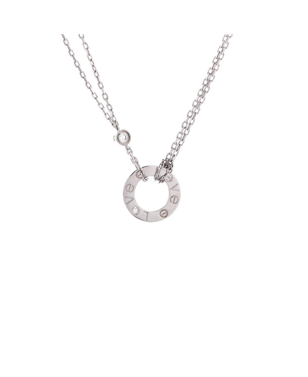 Click here for Pre-Owned Cartier 2 Diamonds Love Pendant Necklace... prices