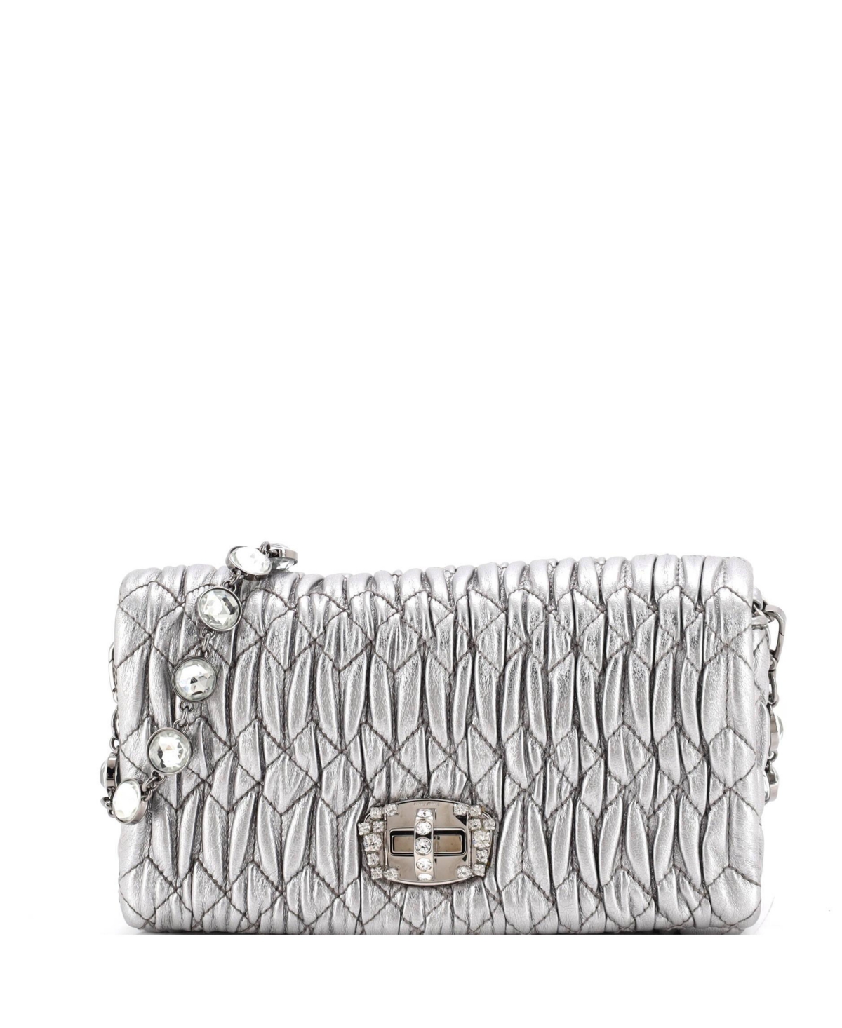 Click here for Pre-Owned Miu Miu Small Crystal Clutch Matelasse L... prices