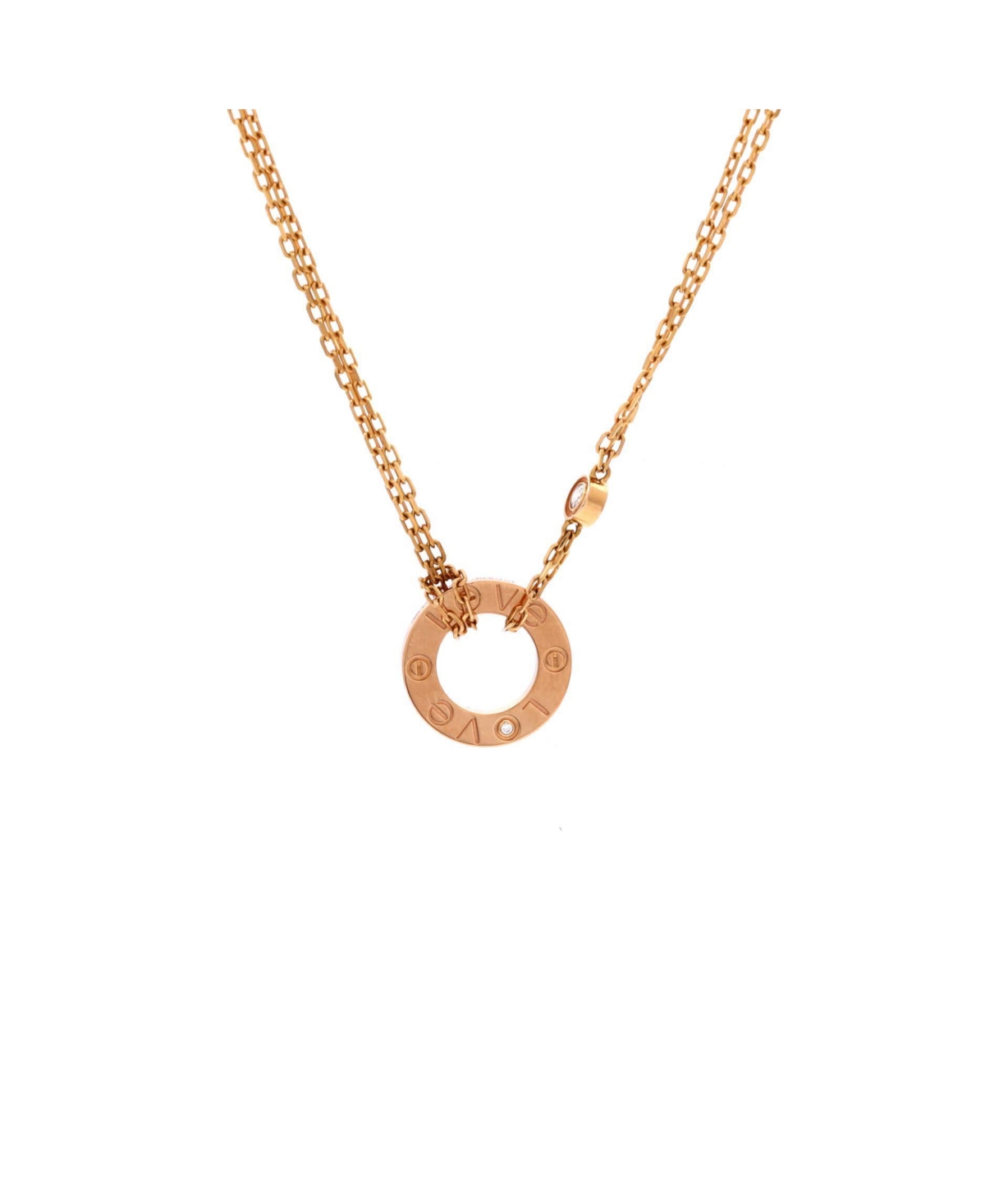 Click here for Pre-Owned Cartier 2 Diamonds Love Pendant Necklace... prices