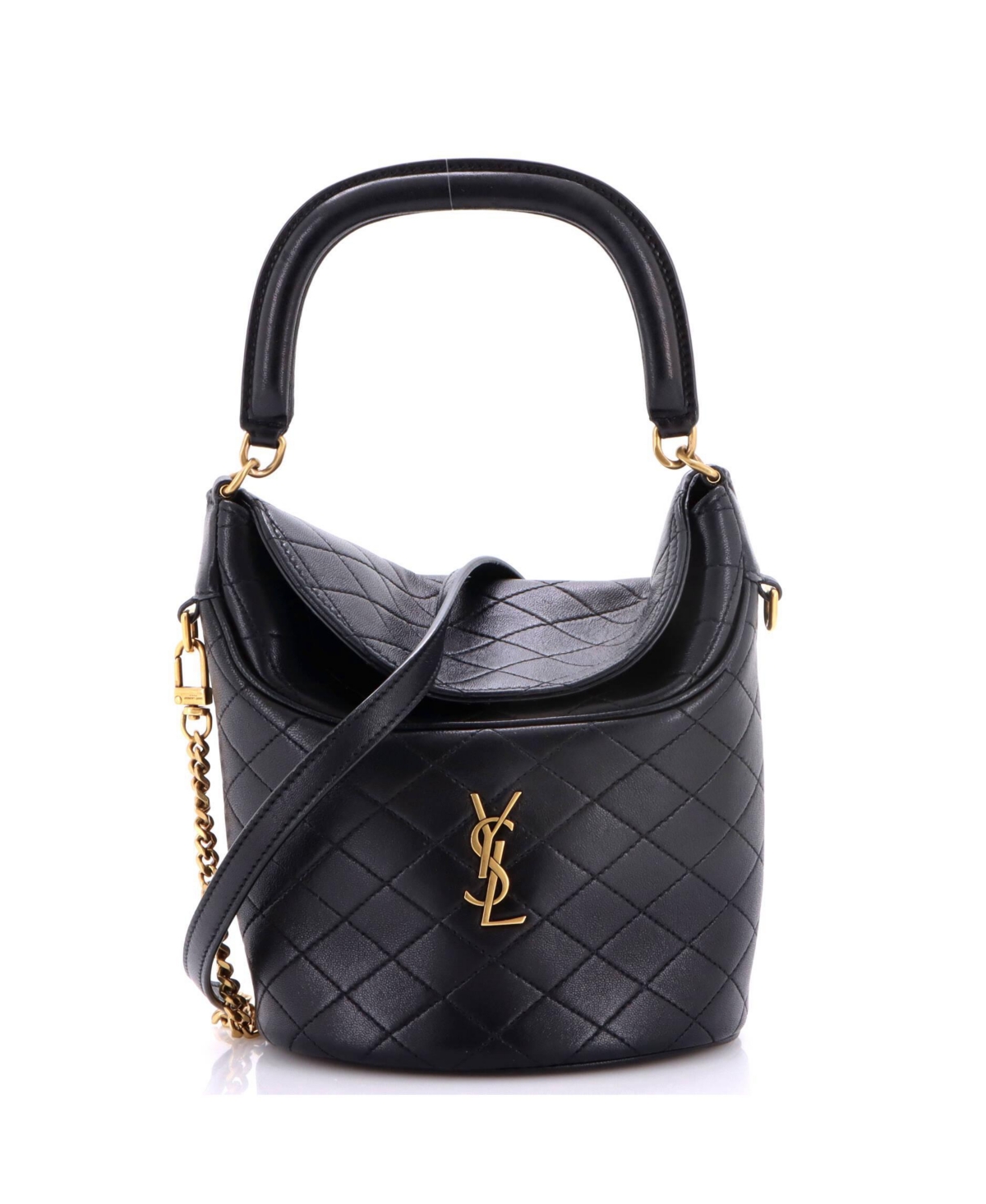 Click here for Pre-Owned Saint Laurent Mini Gaby Chain Bucket Bag... prices