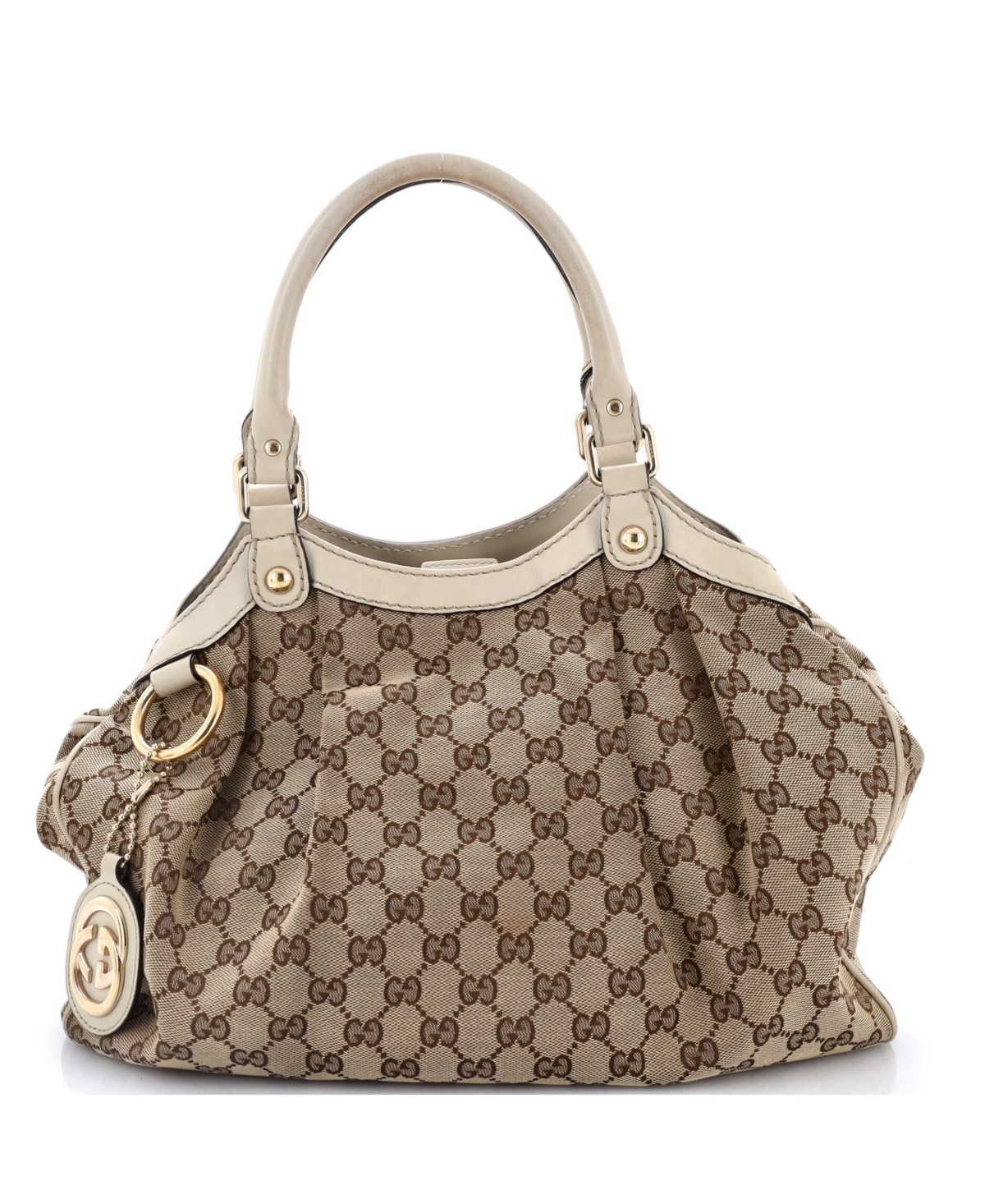 Click here for Pre-Owned Gucci Medium Sukey Tote Gg Canvas with L... prices