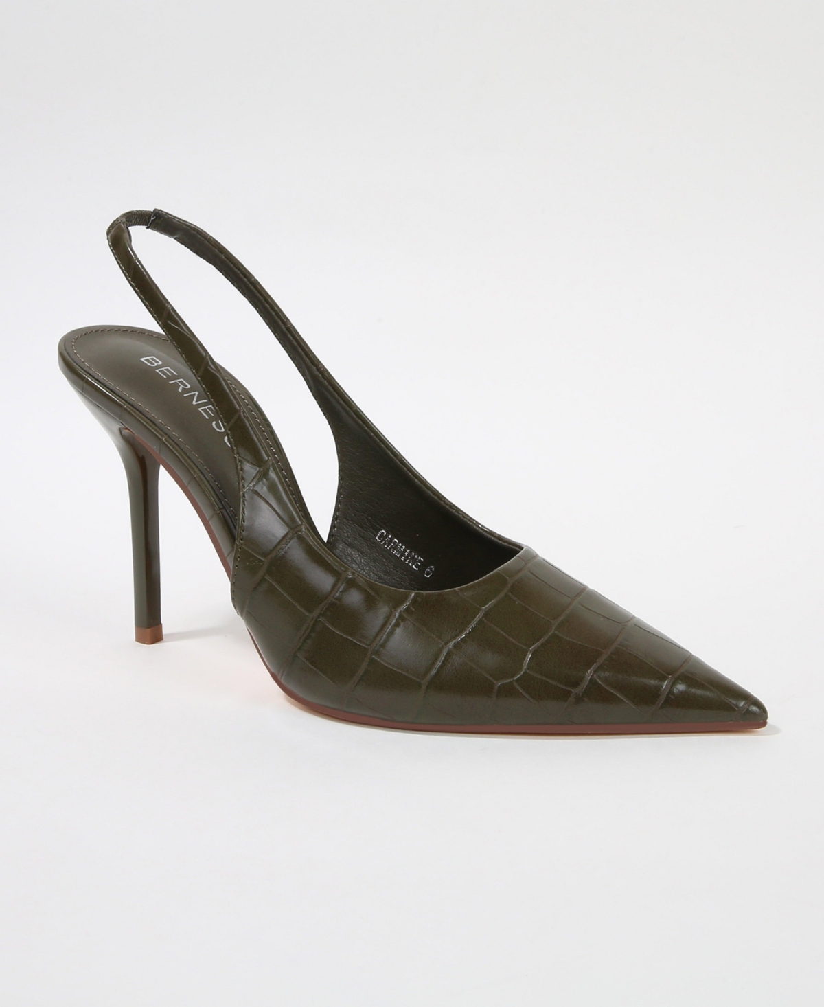 Click here for Berness Carmine Croco-Embossed Slingback Stiletto... prices