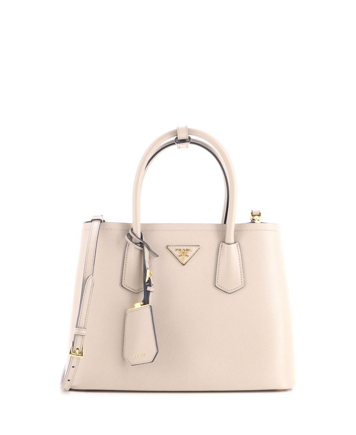 Click here for Pre-Owned Prada Small Cuir Double Tote Saffiano Le... prices