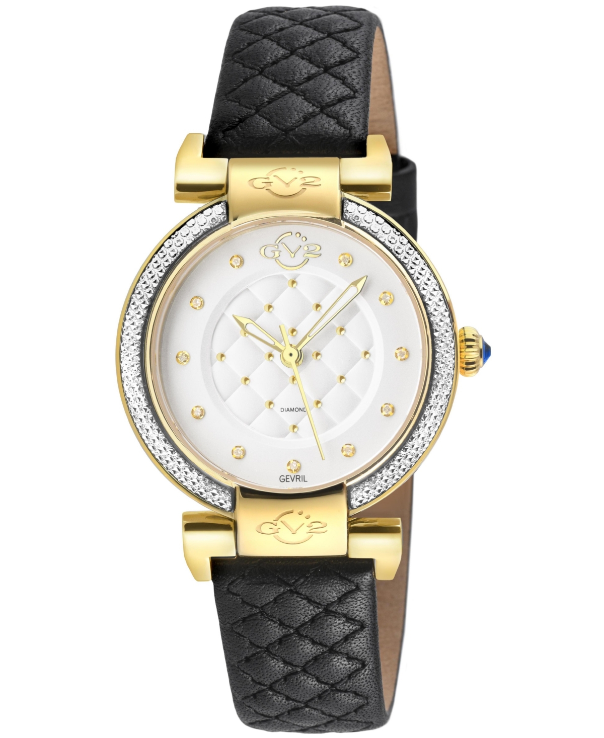 Click here for GV2 Womens Berletta Swiss Quartz Black Leather Str... prices