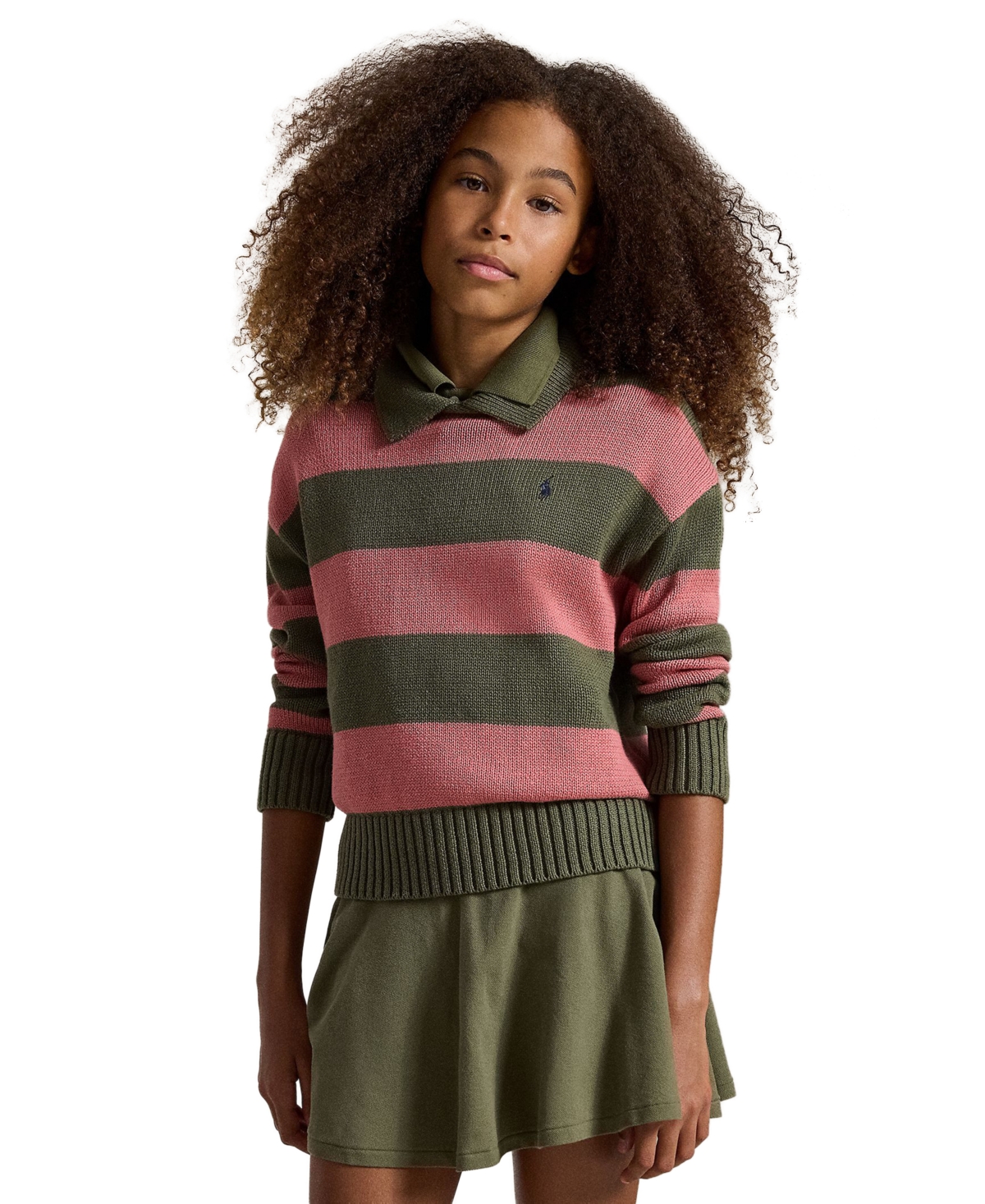 Click here for Polo Ralph Lauren Girls 7-16 Striped Long-Sleeve P... prices