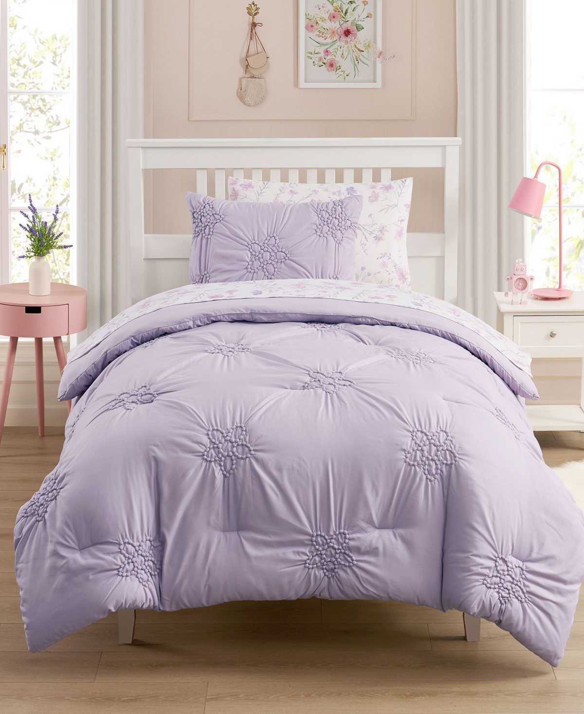 Click here for Sweet Home Collection Kids Pintuck Floral 5-Piece... prices