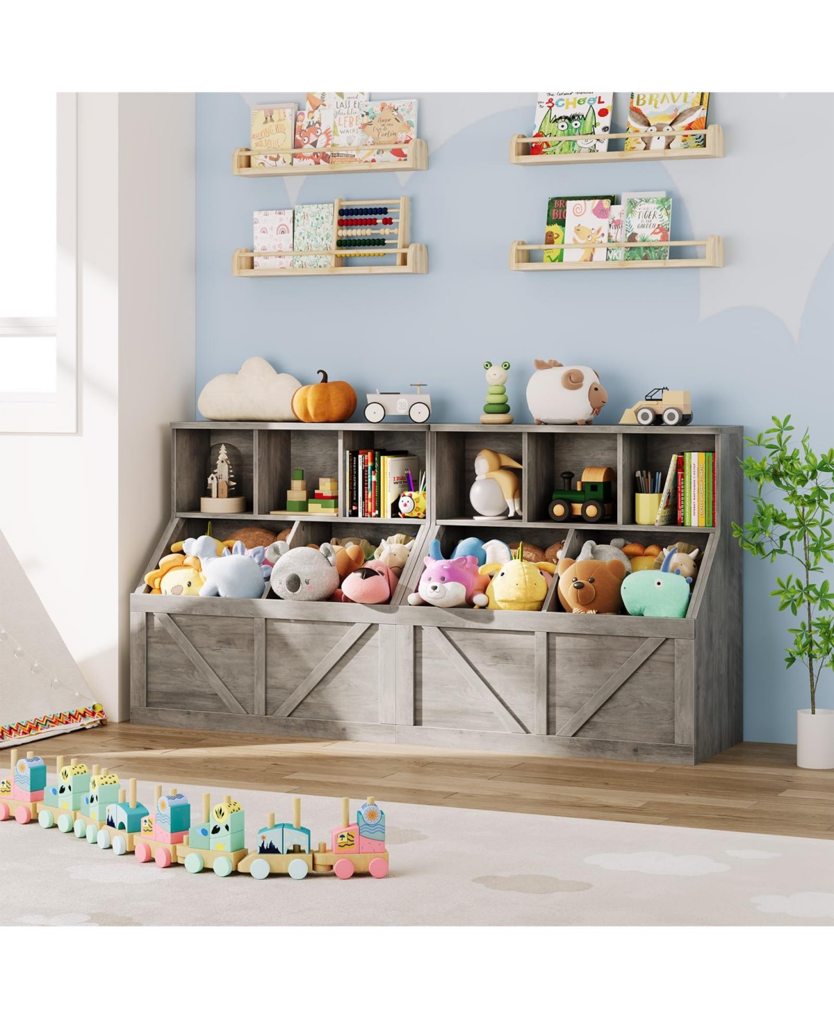 Click here for 2 Set of Kids Bookshelf and Toy Storage Organizer... prices