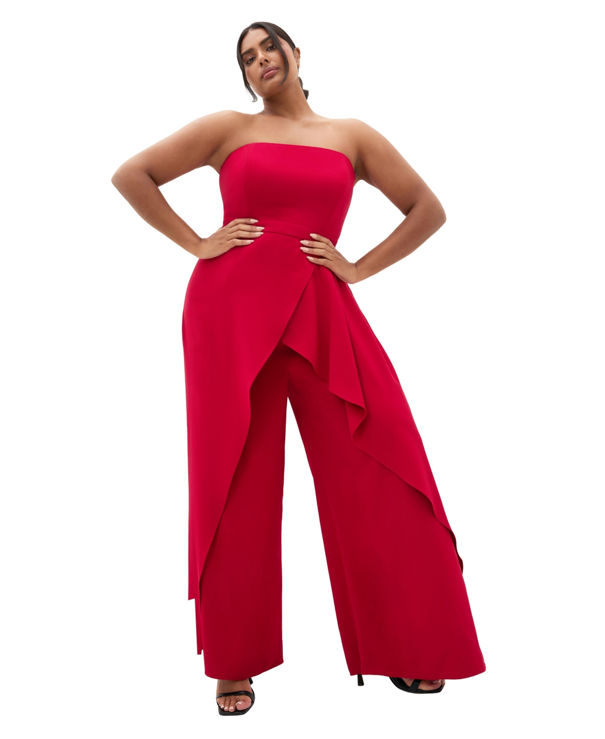 Click here for City Chic Womens Attract Strapless Jumpsuit - Red prices