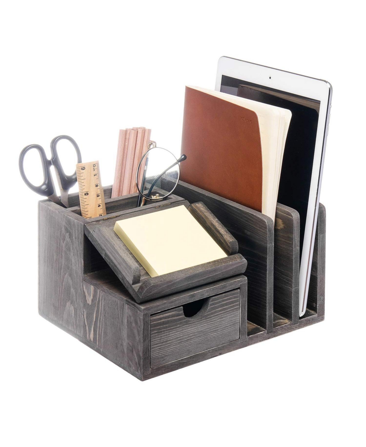 Click here for Danrong Rustic Wood Desk Organizer With Drawer Off... prices