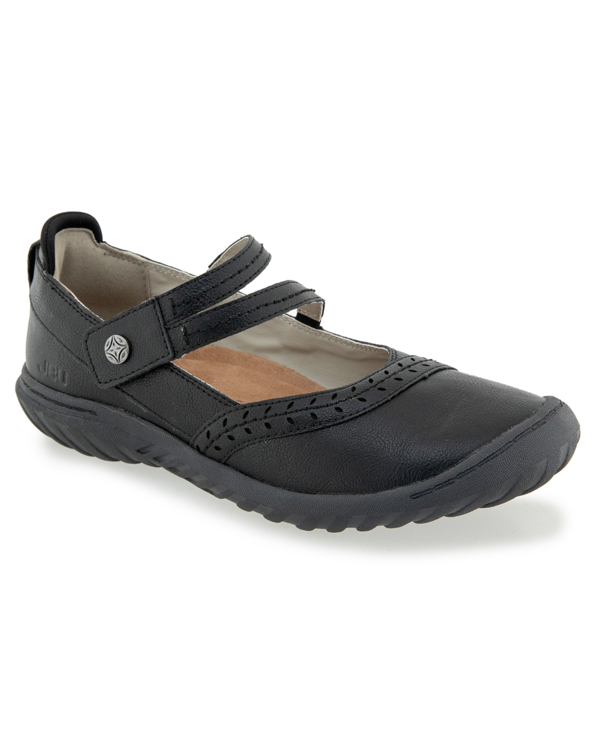 Click here for Jbu Womens Adeline Mary Jane Round Toe Flats - Bla... prices