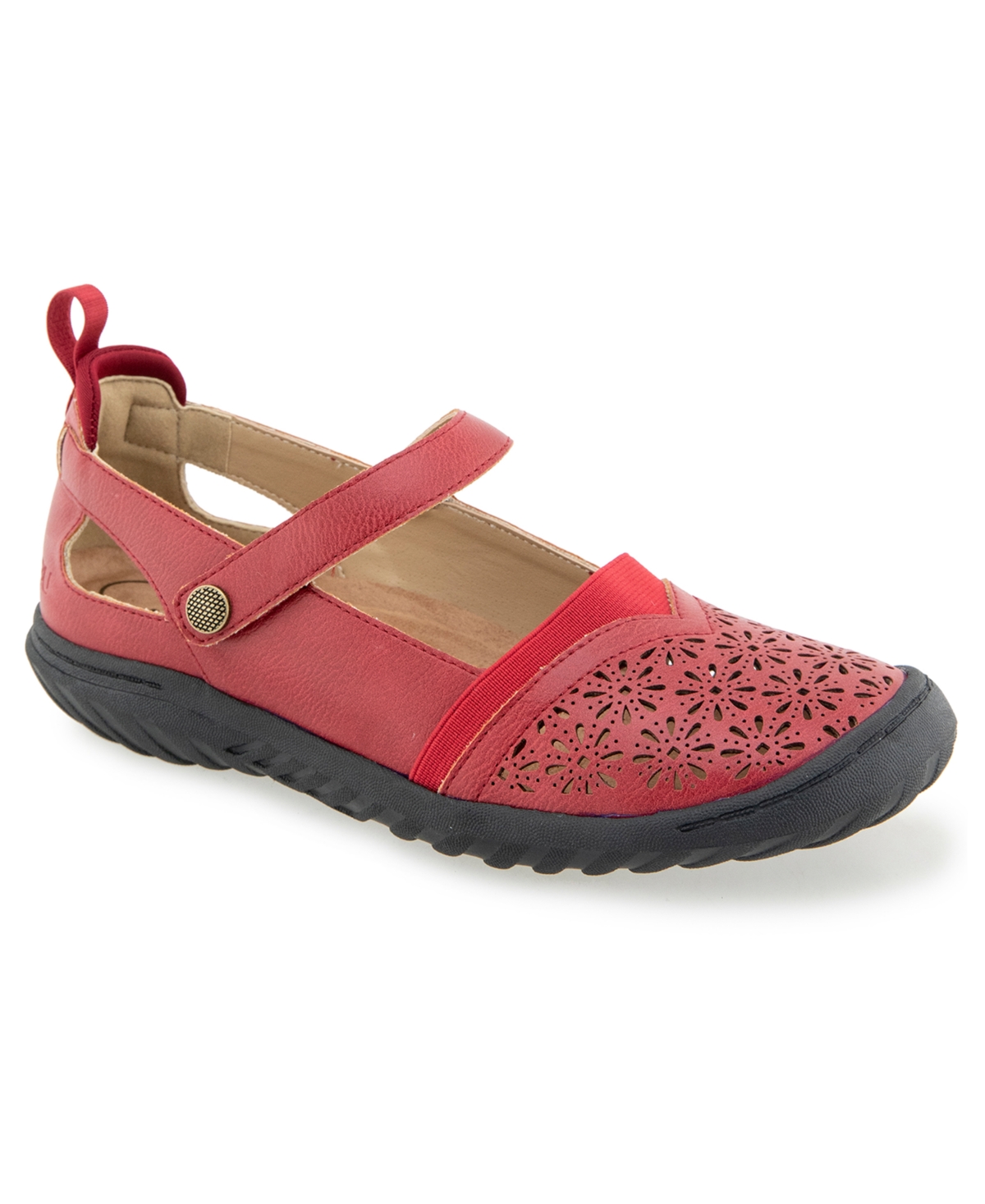 Click here for Jbu Womens Rya Mary Jane Round Toe Flats - Red prices
