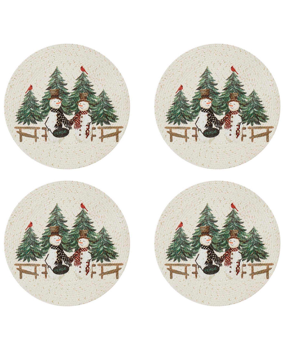Click here for Avanti Country Snowman Woven Braided Round Placema... prices
